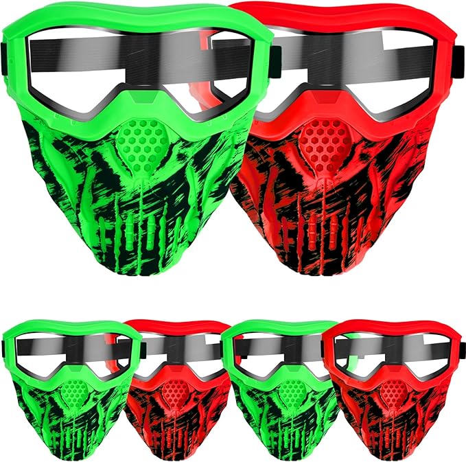 Amazon.com: 6 Pack Upgraded Tactical Mask with Goggles Compatible with ...