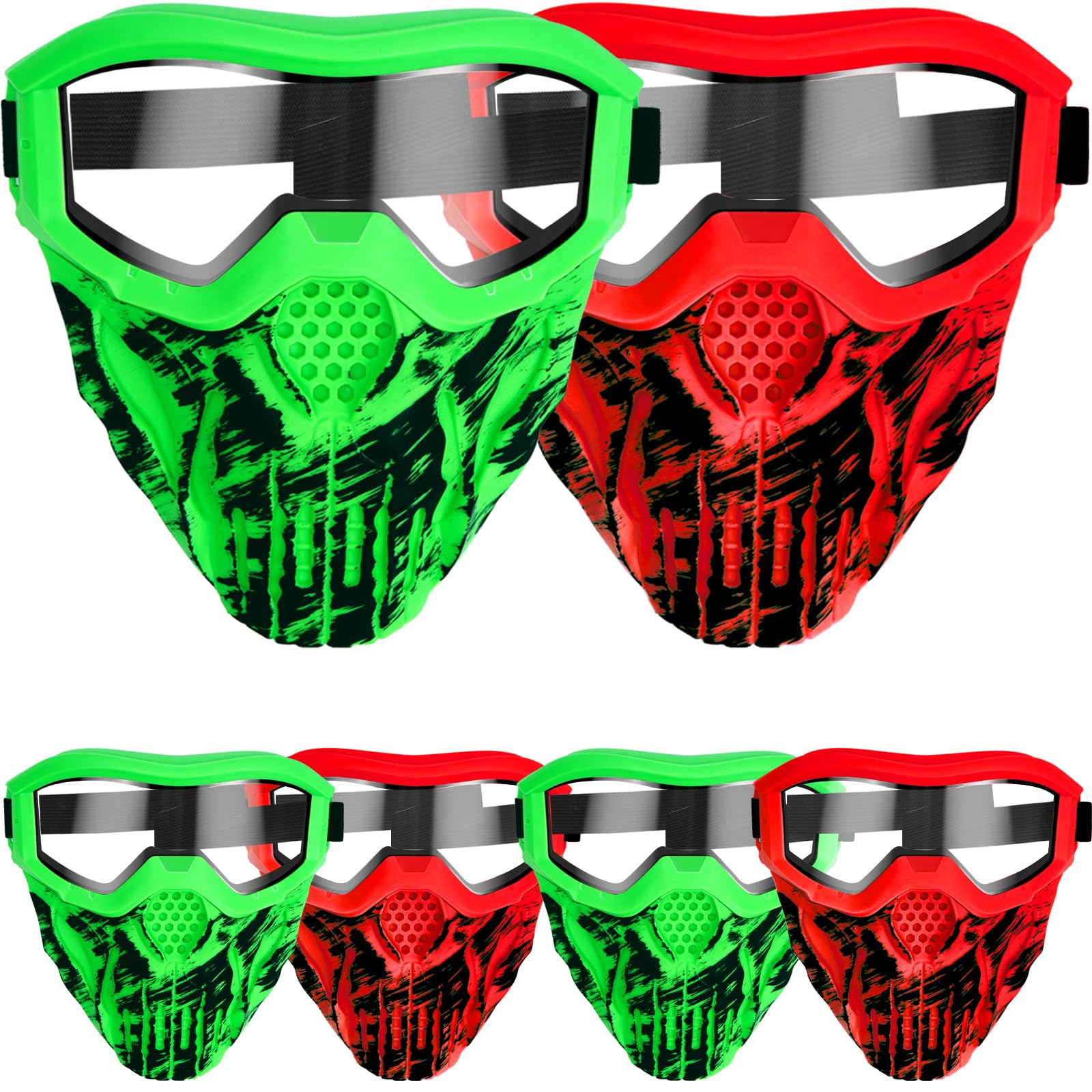 Amazon.com: 6 Pack Upgraded Tactical Mask with Goggles Compatible with ...