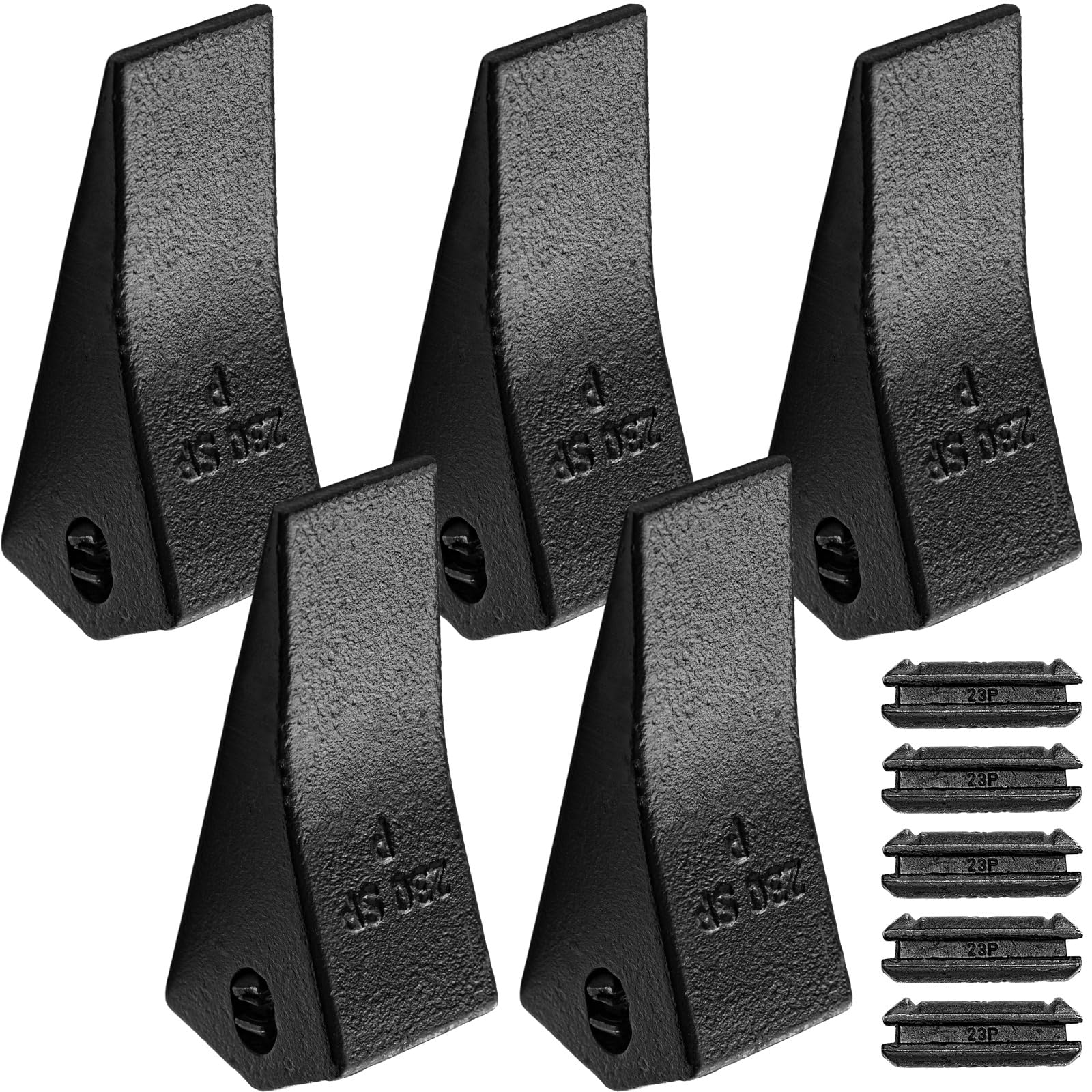 Amazon.com: Hicarer 5 Set Backhoe Skid Bucket Teeth with Pins 230sp ...