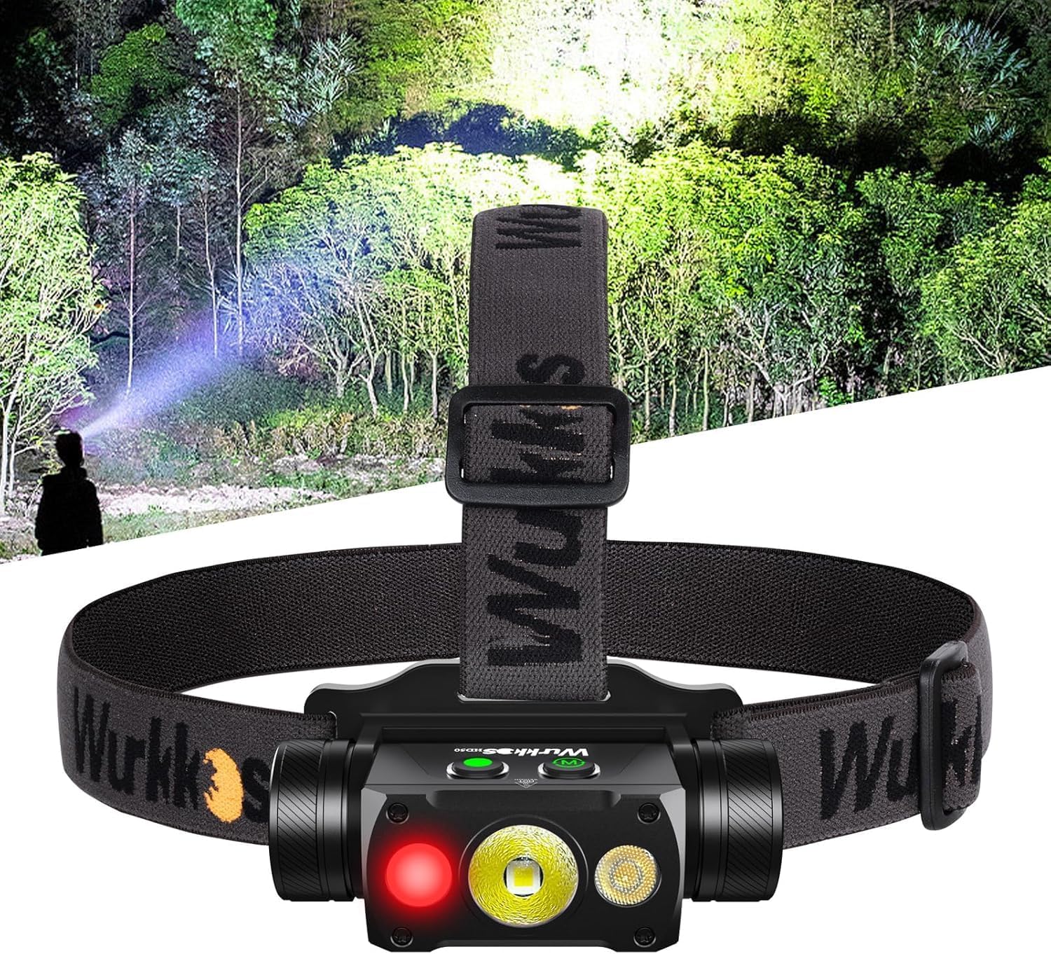 Wurkkos HD50 4000 Lumens LED Headlamp with Red Light,90CRI 5000K 6 ...