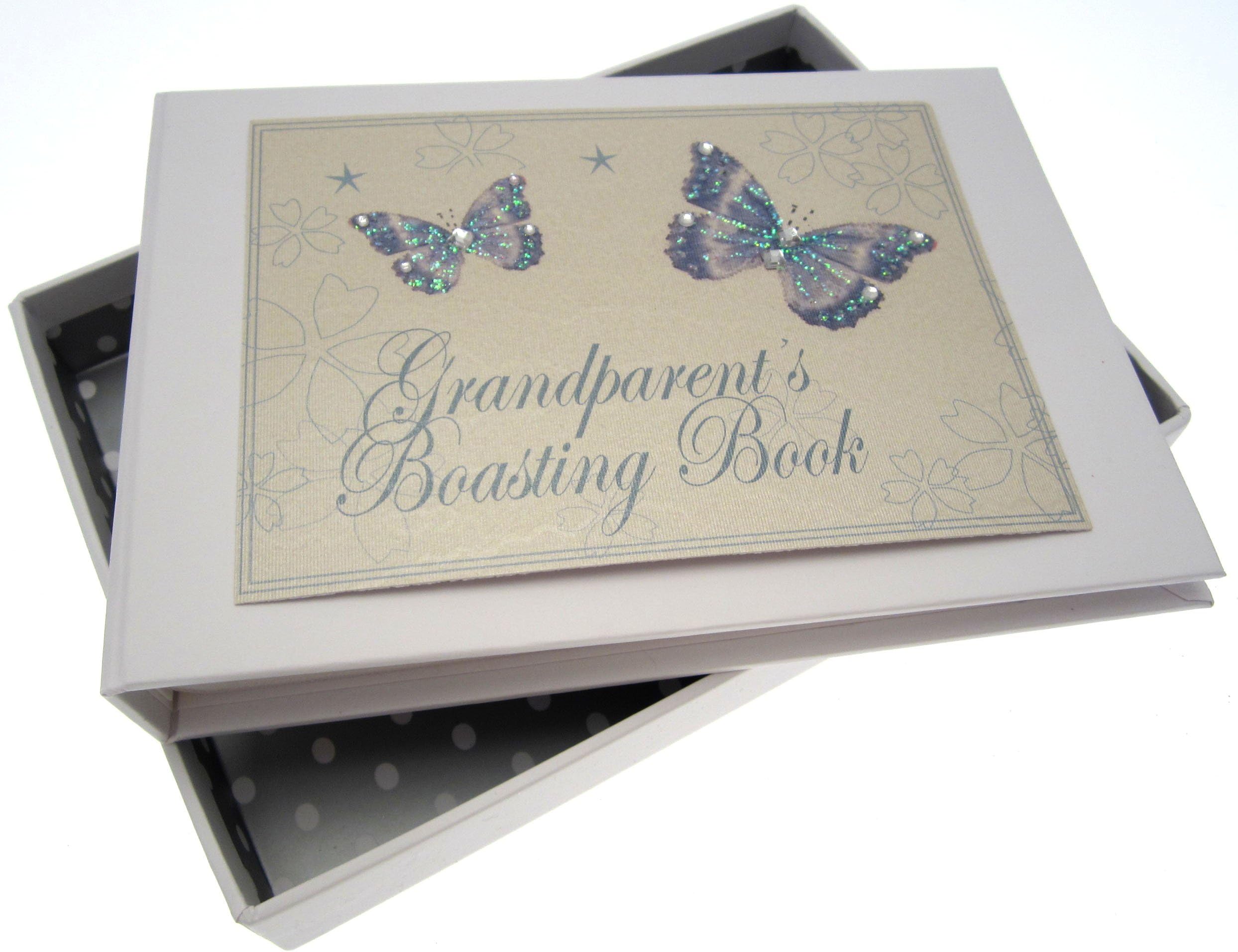 White Cotton Cards Grandma's Boasting Book Tiny Photo Album (Blue ...