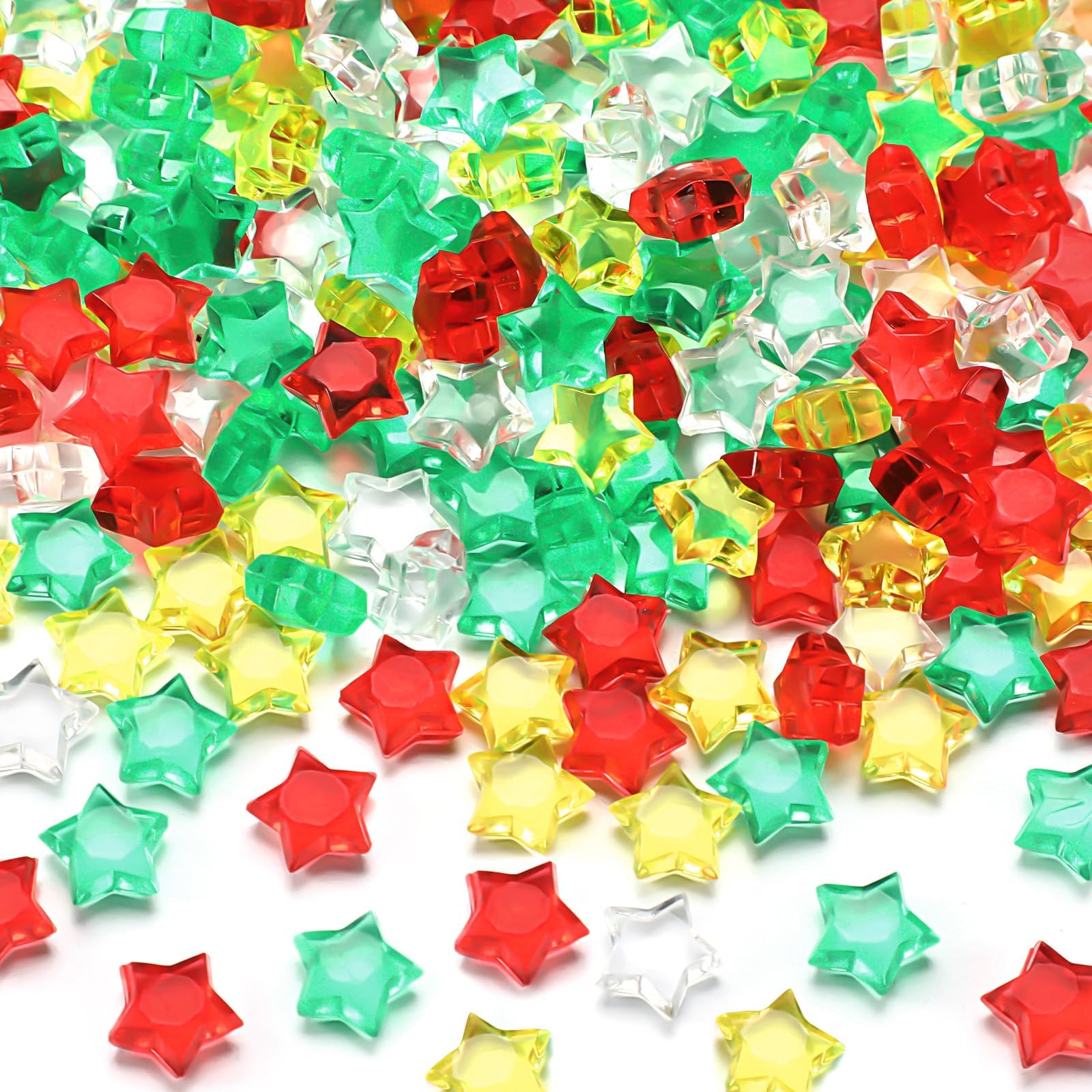 Amazon.com: BOARDFEB 240 Pcs Christmas Acrylic Star Translucent ...