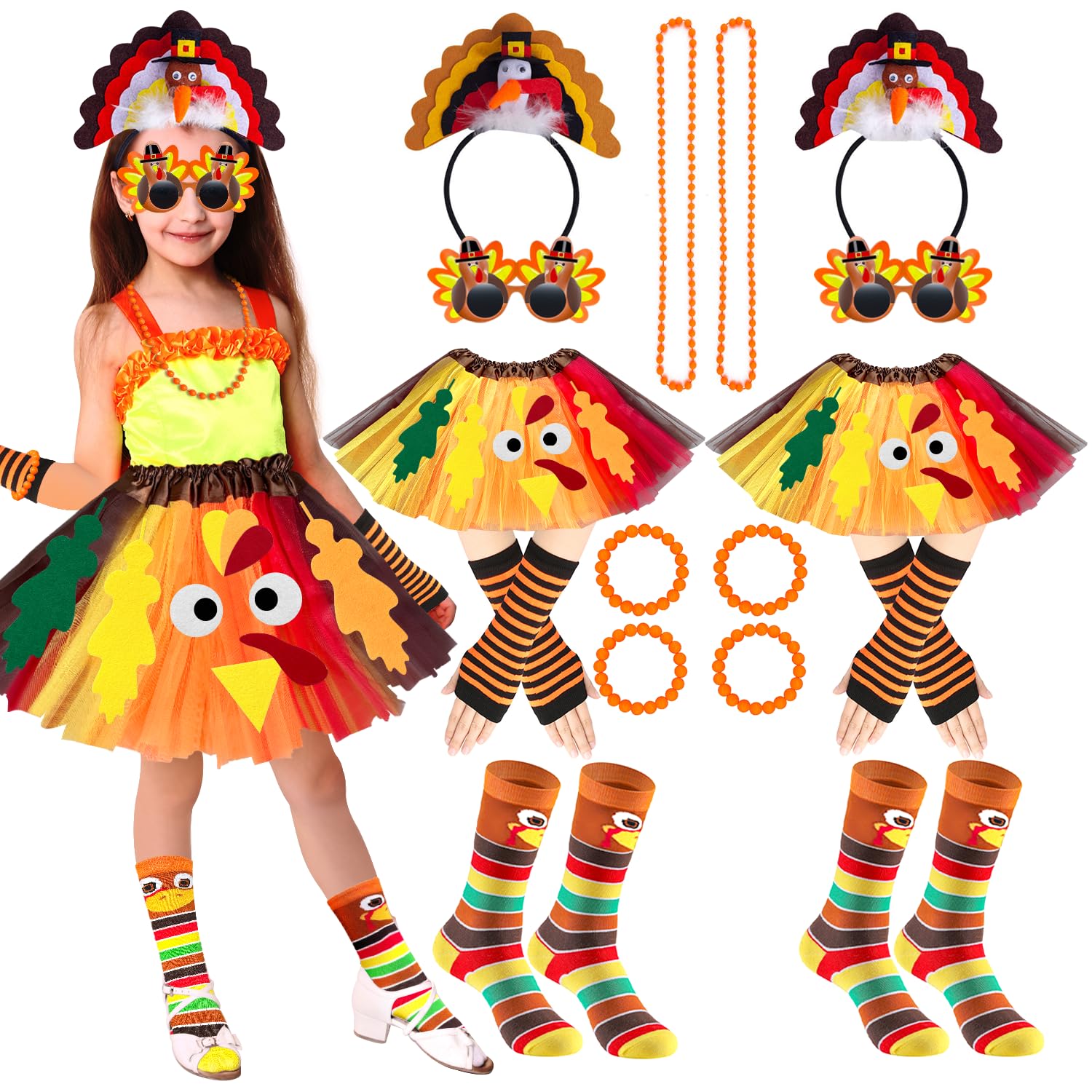 Amazon.com: Jiytivity 16 Pcs Thanksgiving Turkey Costumes Set Includes ...