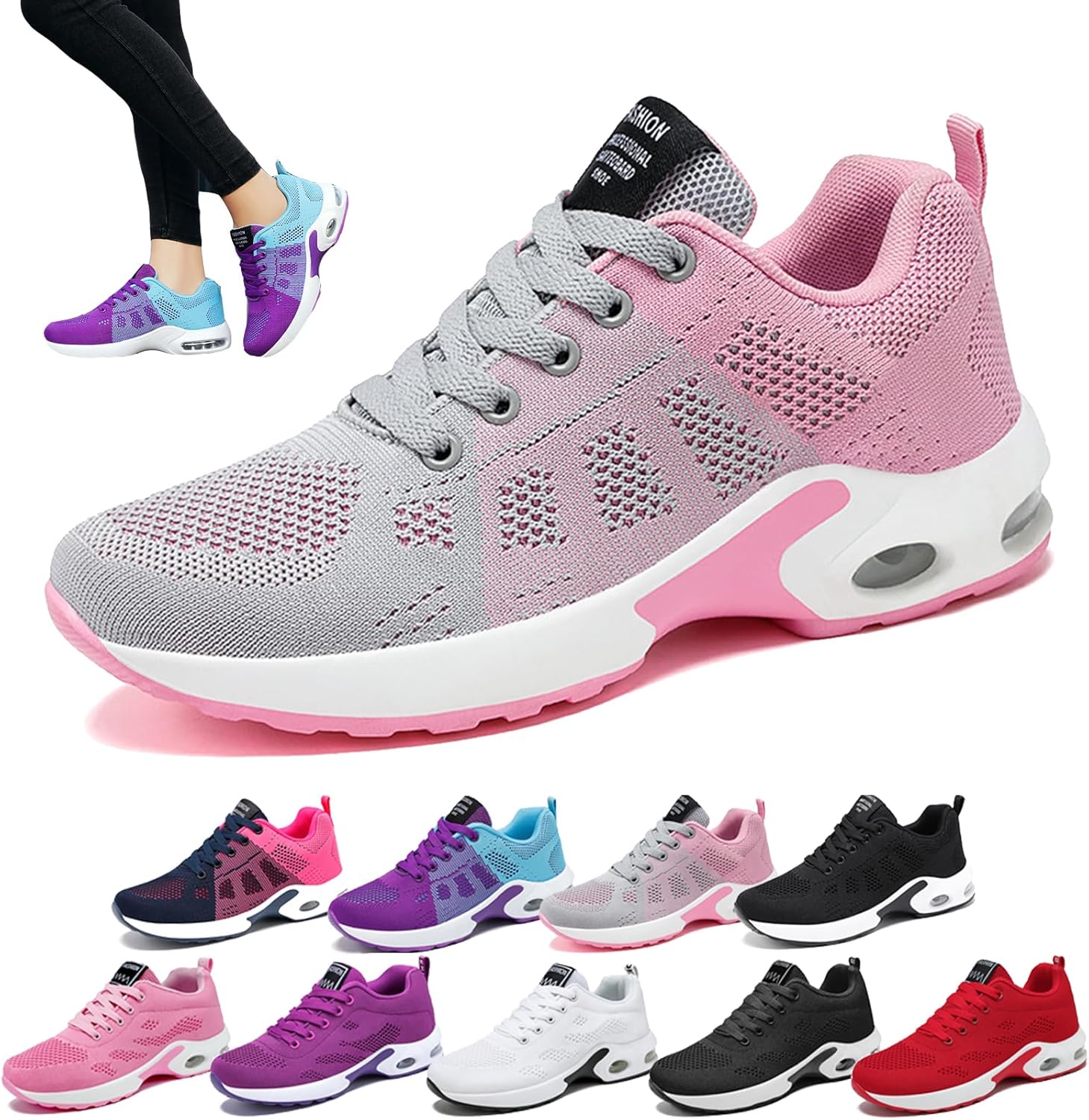 Musabela Orthopedic Sneakers for Women,Slip-On Air Cushion Breathe Mesh ...