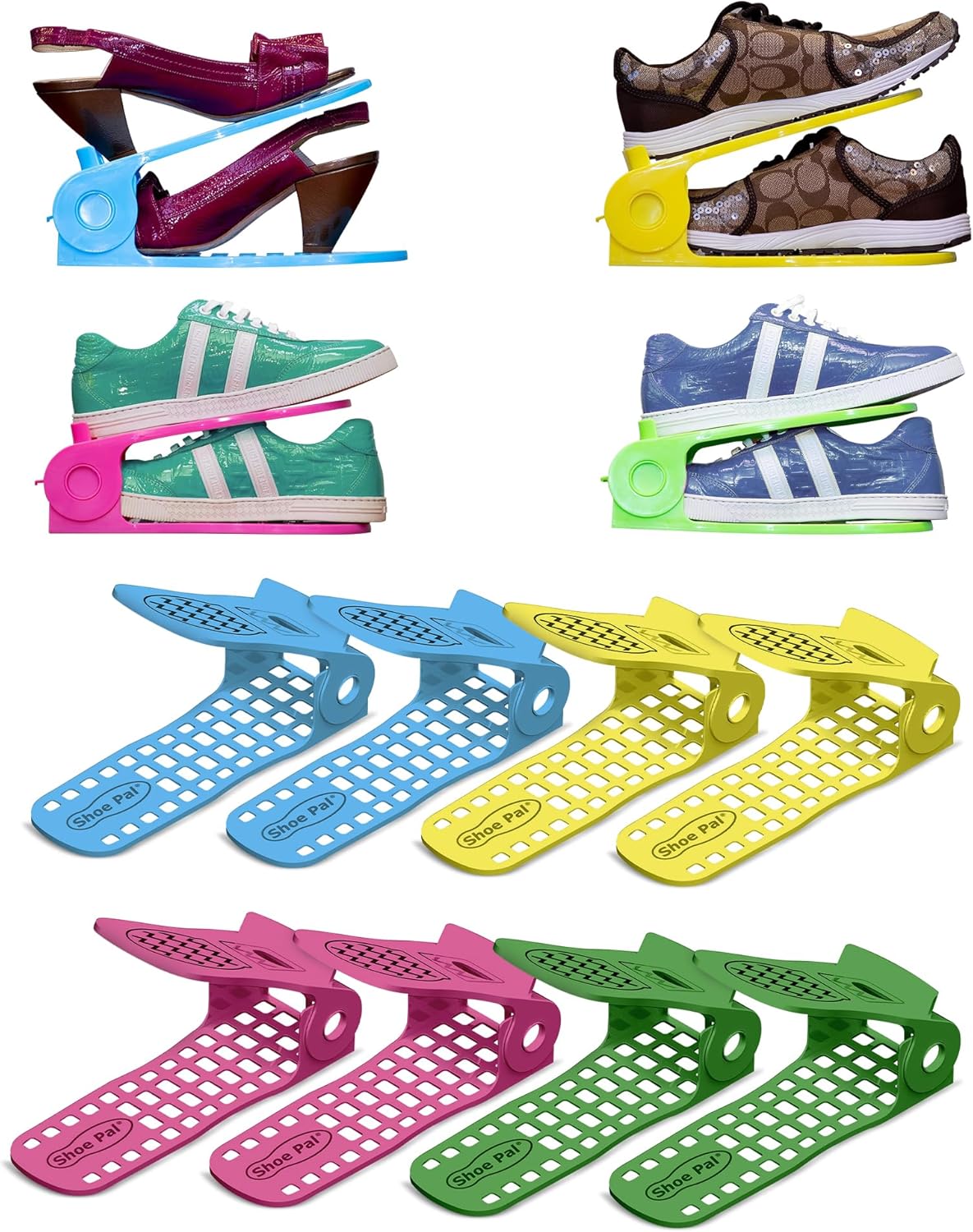Amazon.com: Shoe Pal Shoe Organizer: Space Saver with 4 Adjustable ...