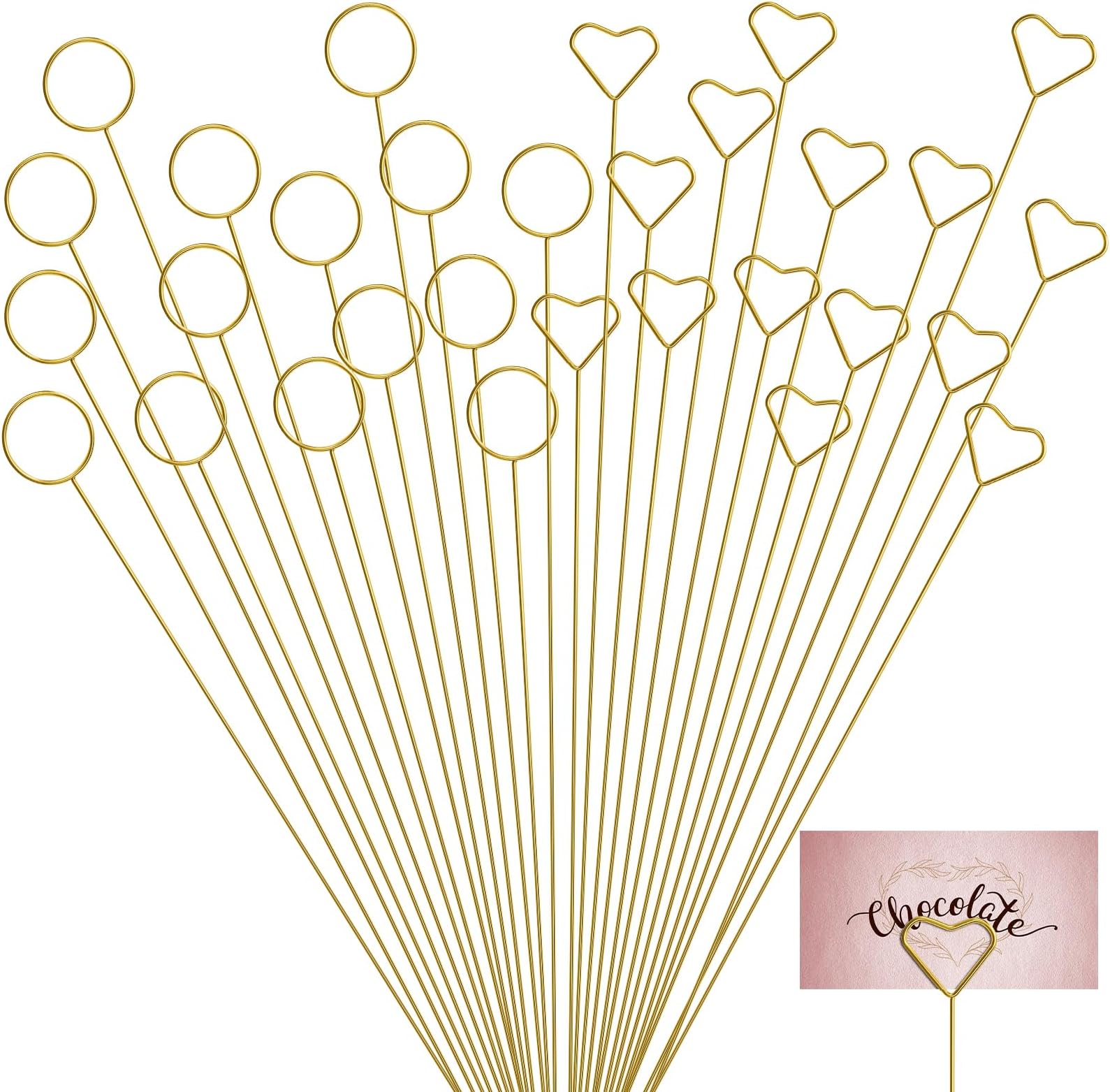 Amazon.com: 40 Pcs Floral Card Holder Picks,Metal Wire Floral Place ...