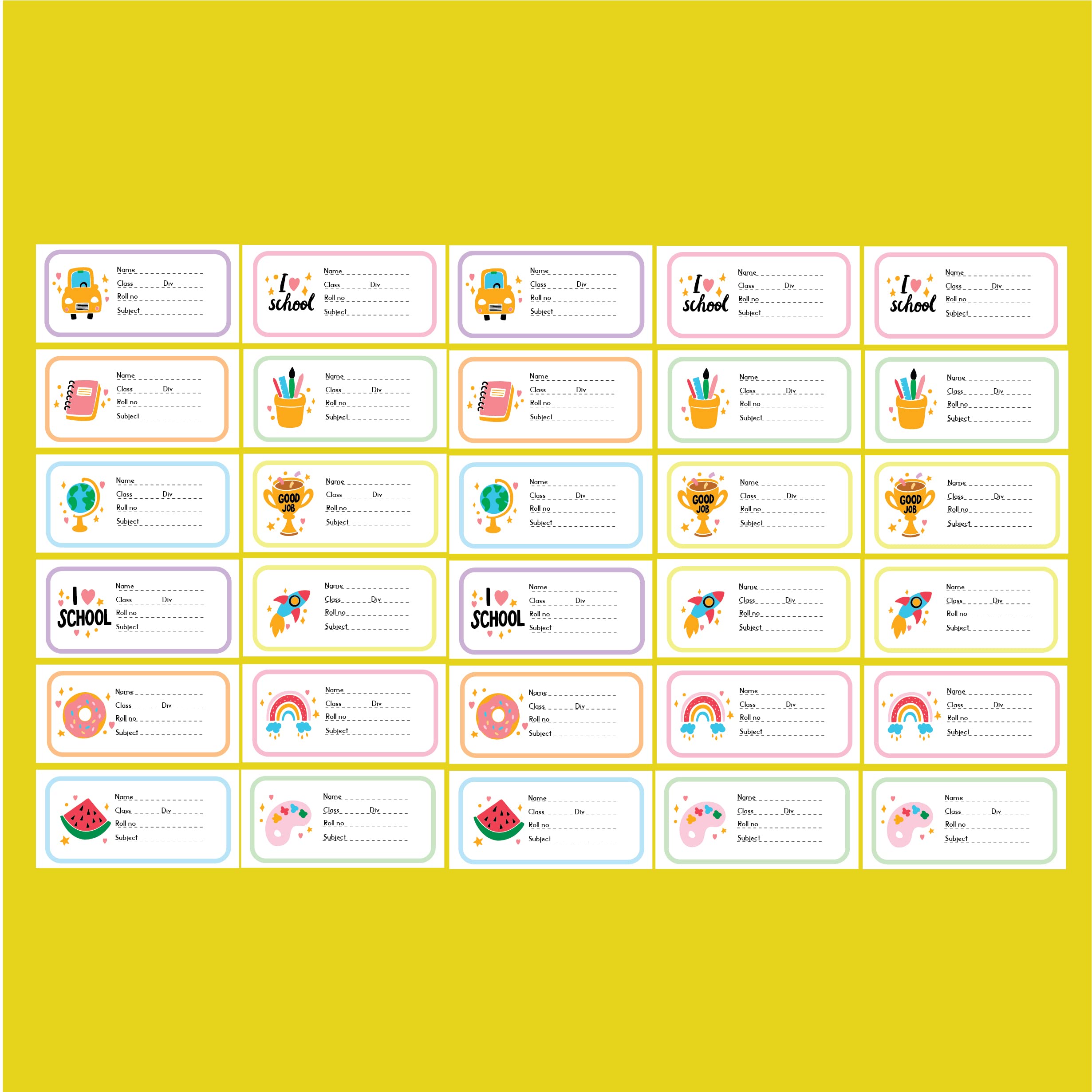 ISEE 360® Name Slip Stickers for Kids School Books Students Notebooks ...