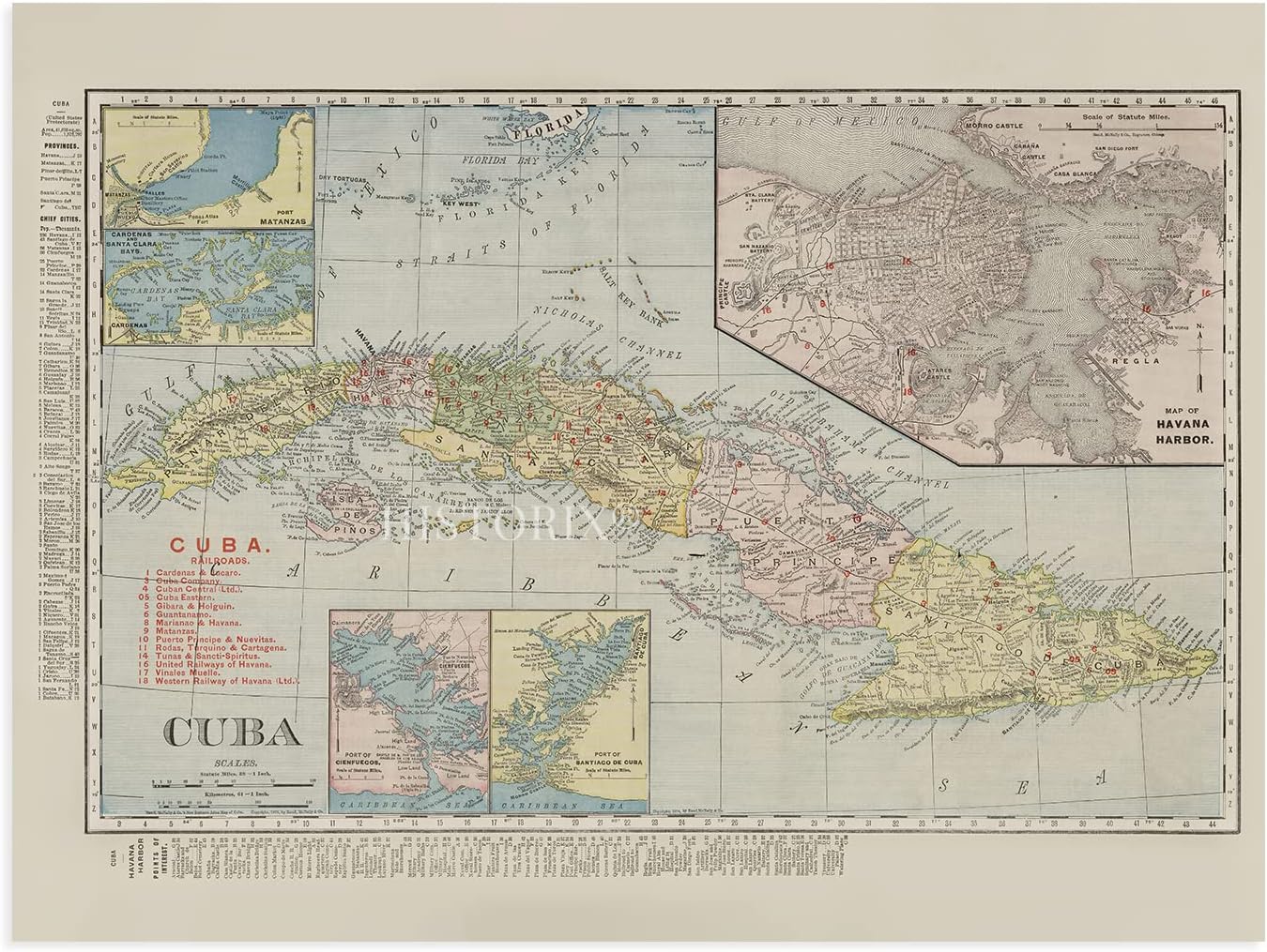 HISTORIX 1904 Vintage Cuba Map - 18x24 Inch Vintage Falkland Islands | Ubuy