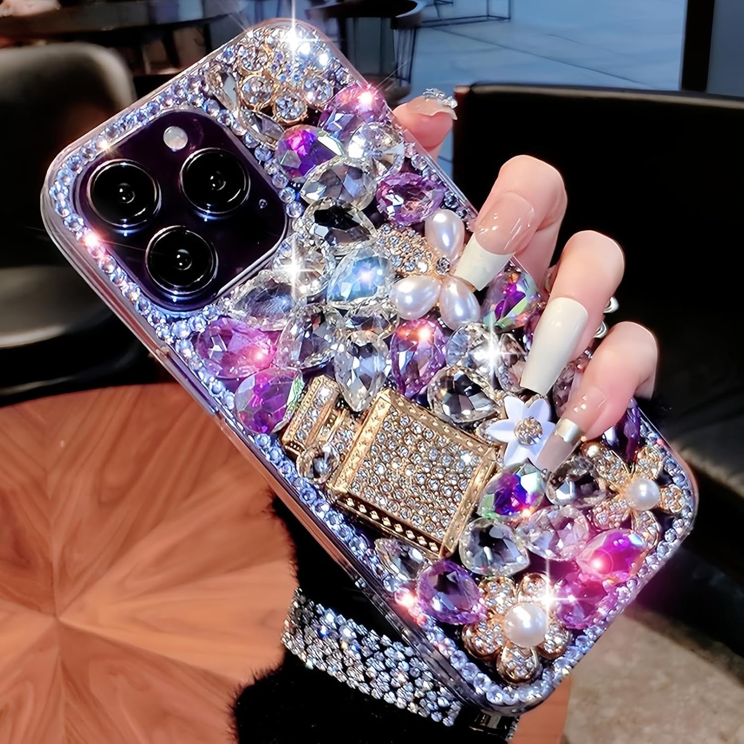 Amazon.com: MOSEZA Compatible with iPhone 15 Bling Glitter Case Luxury ...