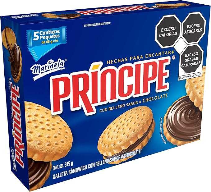 Amazon.com: Marinela Galletas Príncipe, 5 paquetes, 315g : Grocery ...