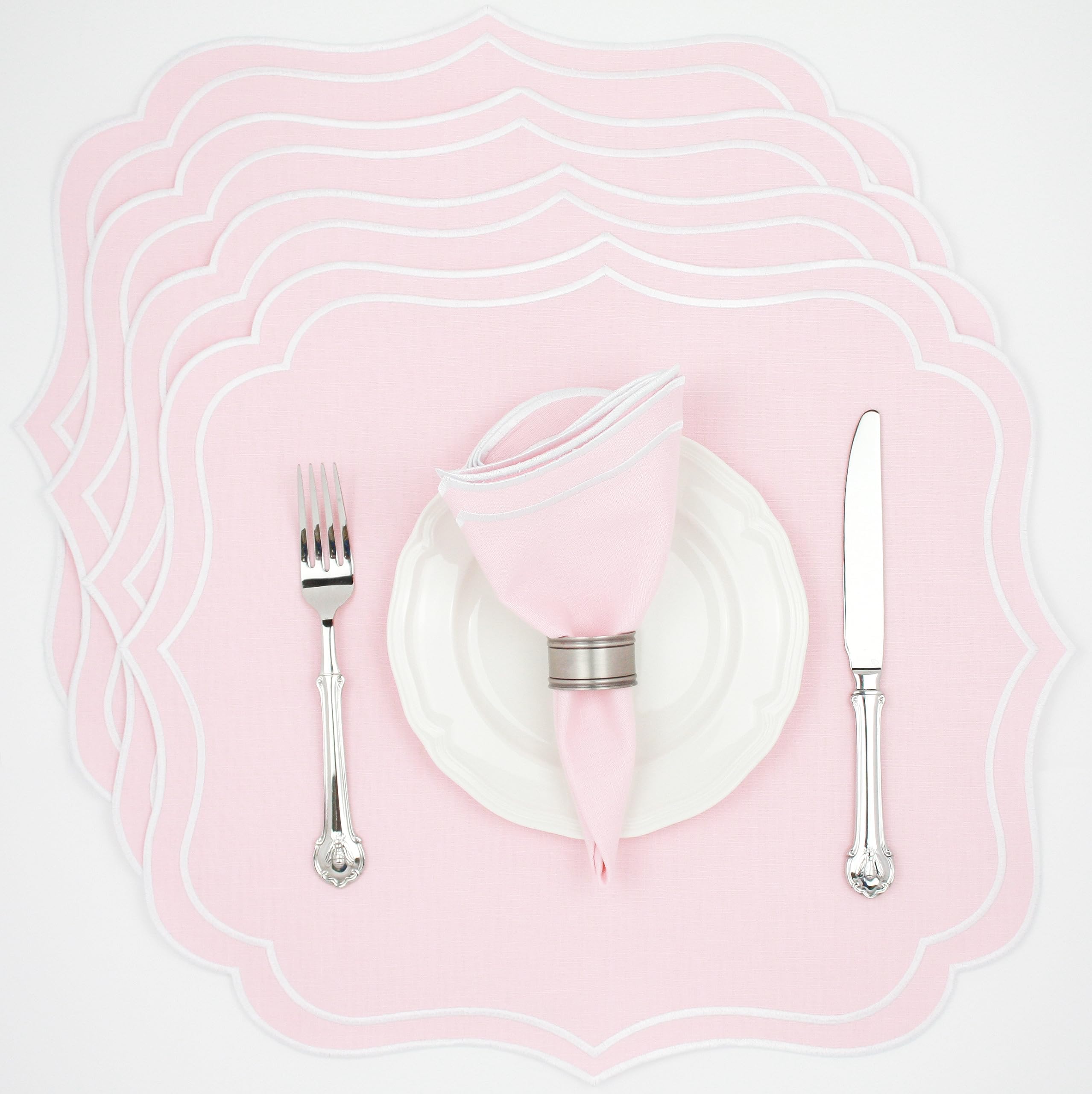 Amazon.com: Bryonia Cotton Linen Placemats Set of 4 - Double Layered ...