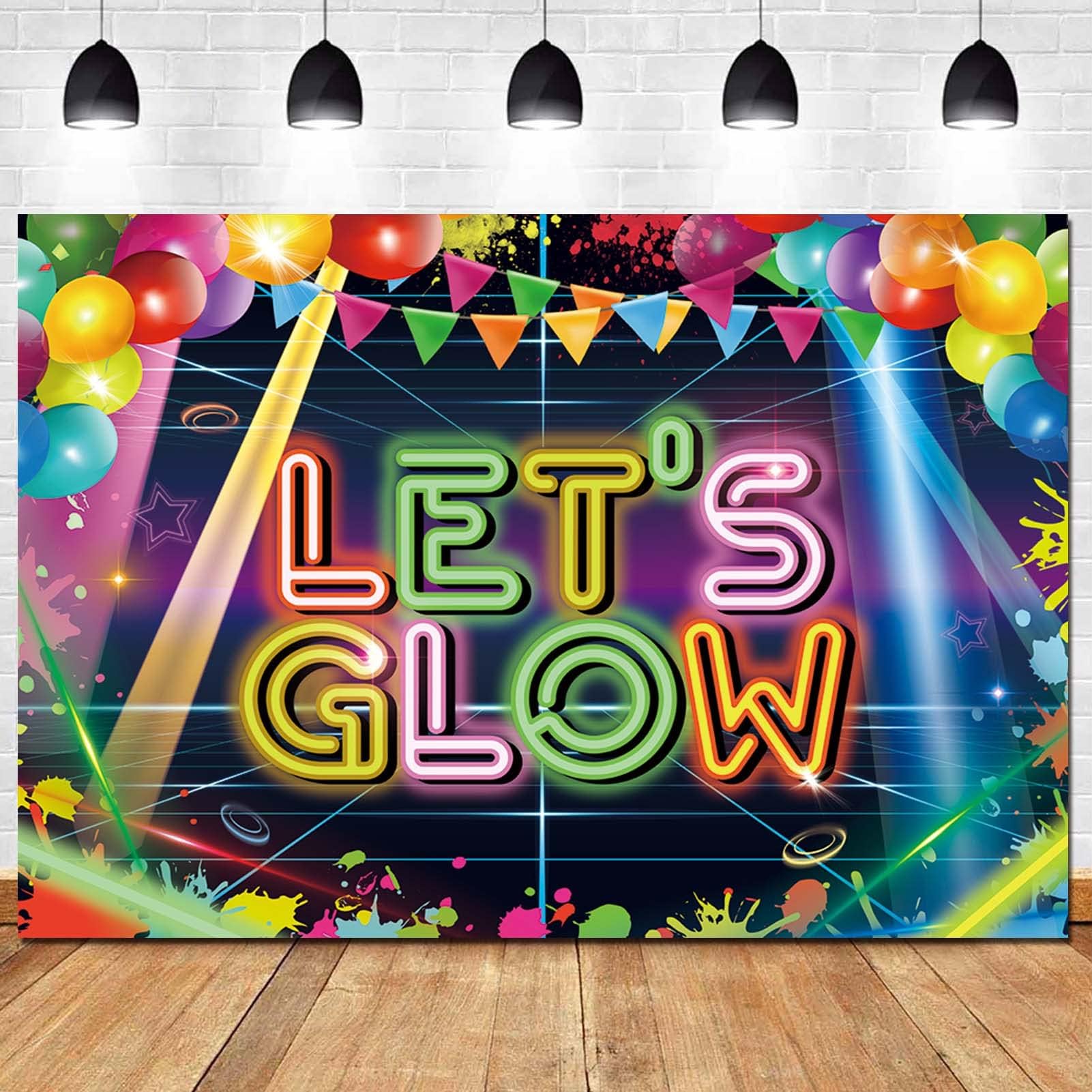 Amazon.com : Let's Glow Neon Party Photography Backdrop 7x5ft Splatter ...
