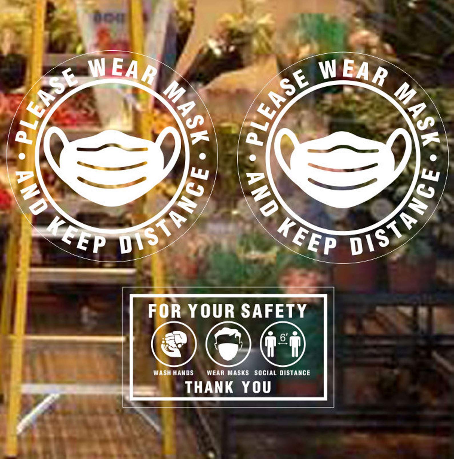 Transparent Wear A Face Mask Required Signs Signage For Businesses ...