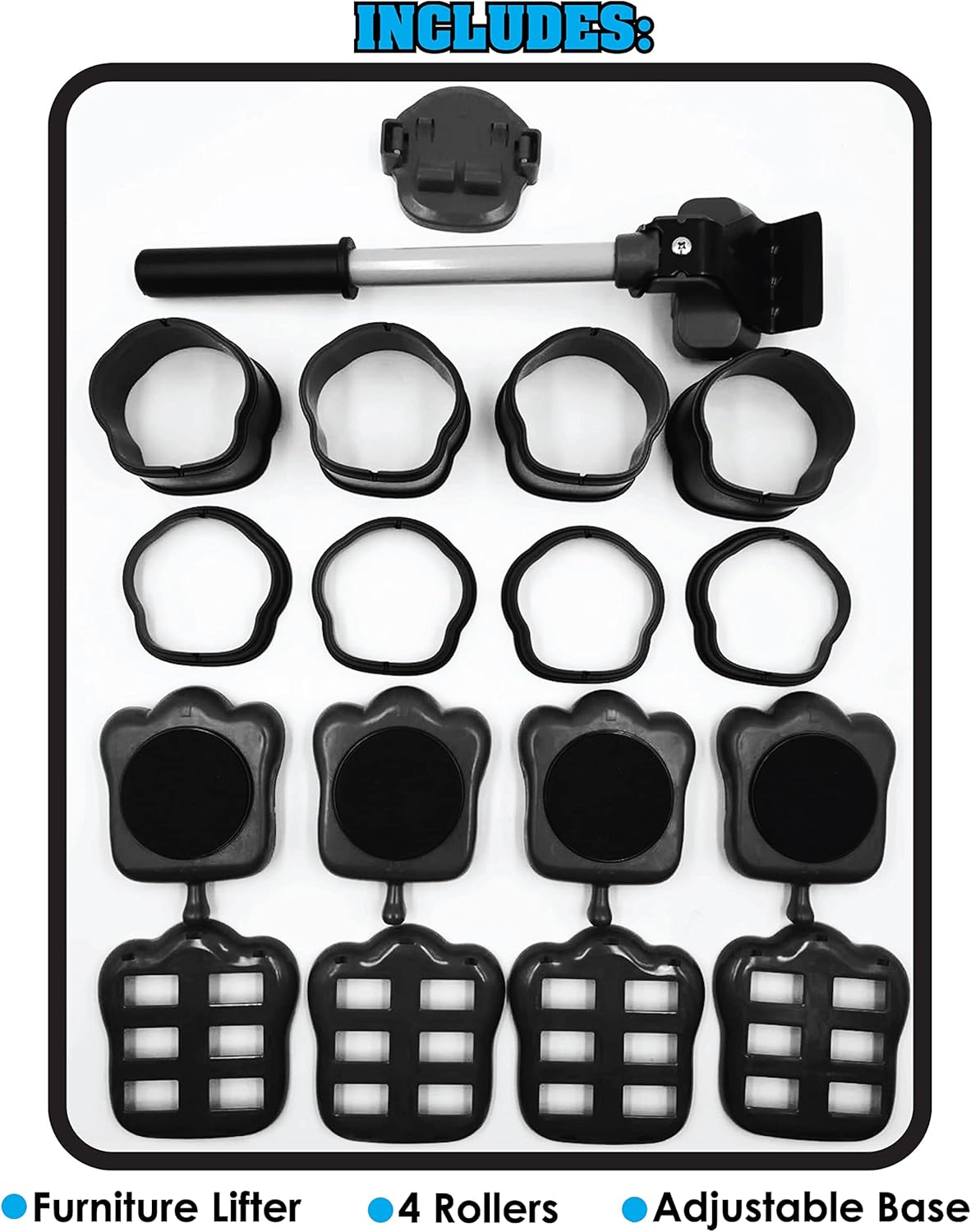 Heavy Duty Rollers 4 Sliders for Easy and Safe Moving, Appliance Roller ...