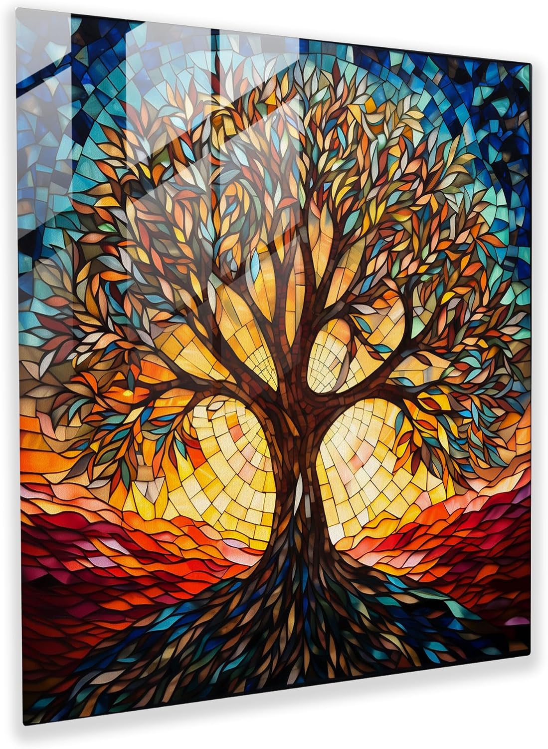 Amazon.com: Generic Glass Print - Mosaic Tree Of Life - Tree Of Life ...