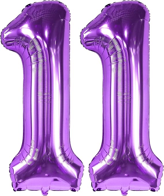 Amazon.com: KatchOn, Giant Purple 11 Balloons Number - 40 Inch 11 ...