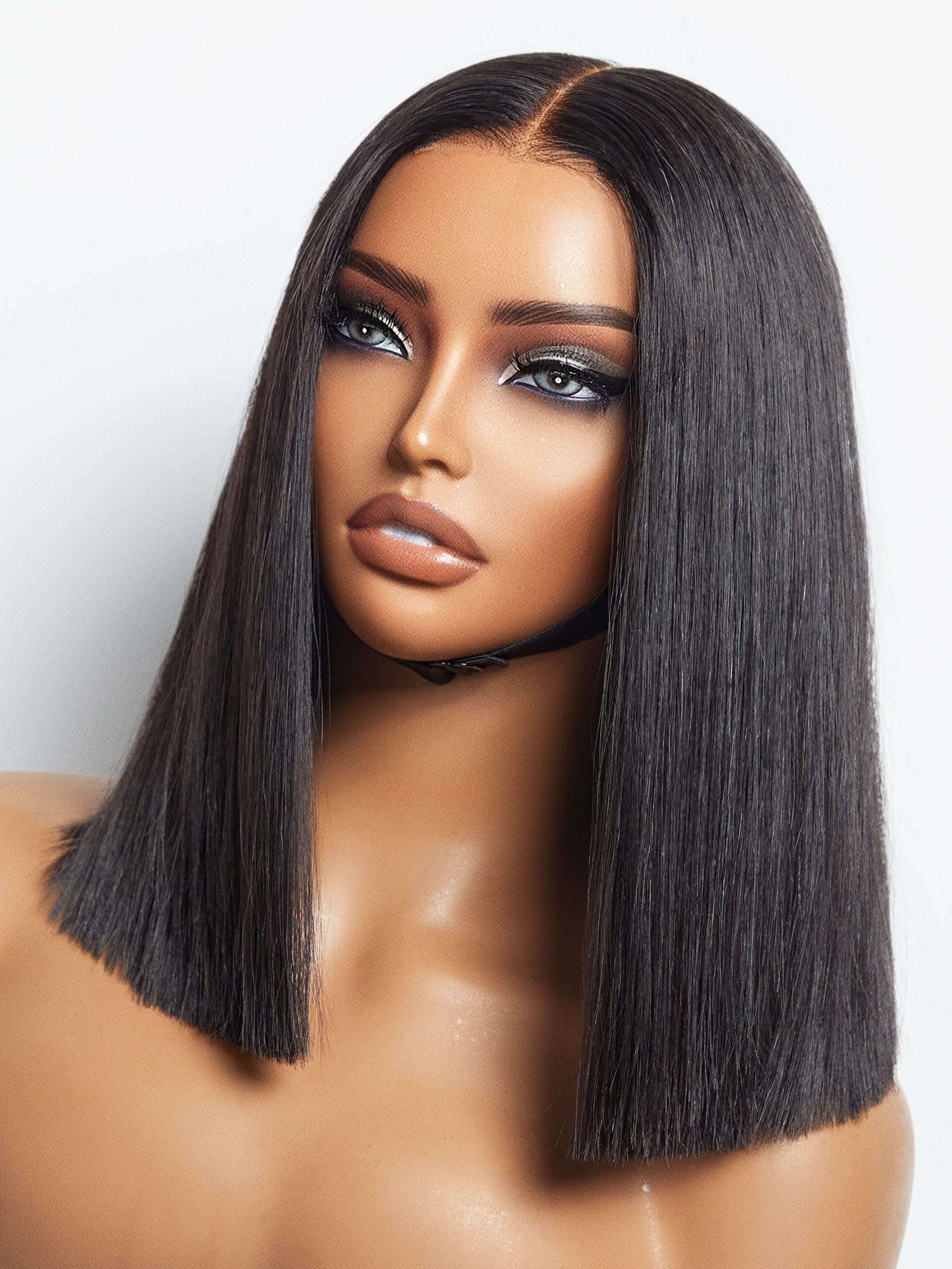 Amazon.com : LUVME HAIR 12 Inch Sleek Max Kim K Bob Short Bob Wig Human ...