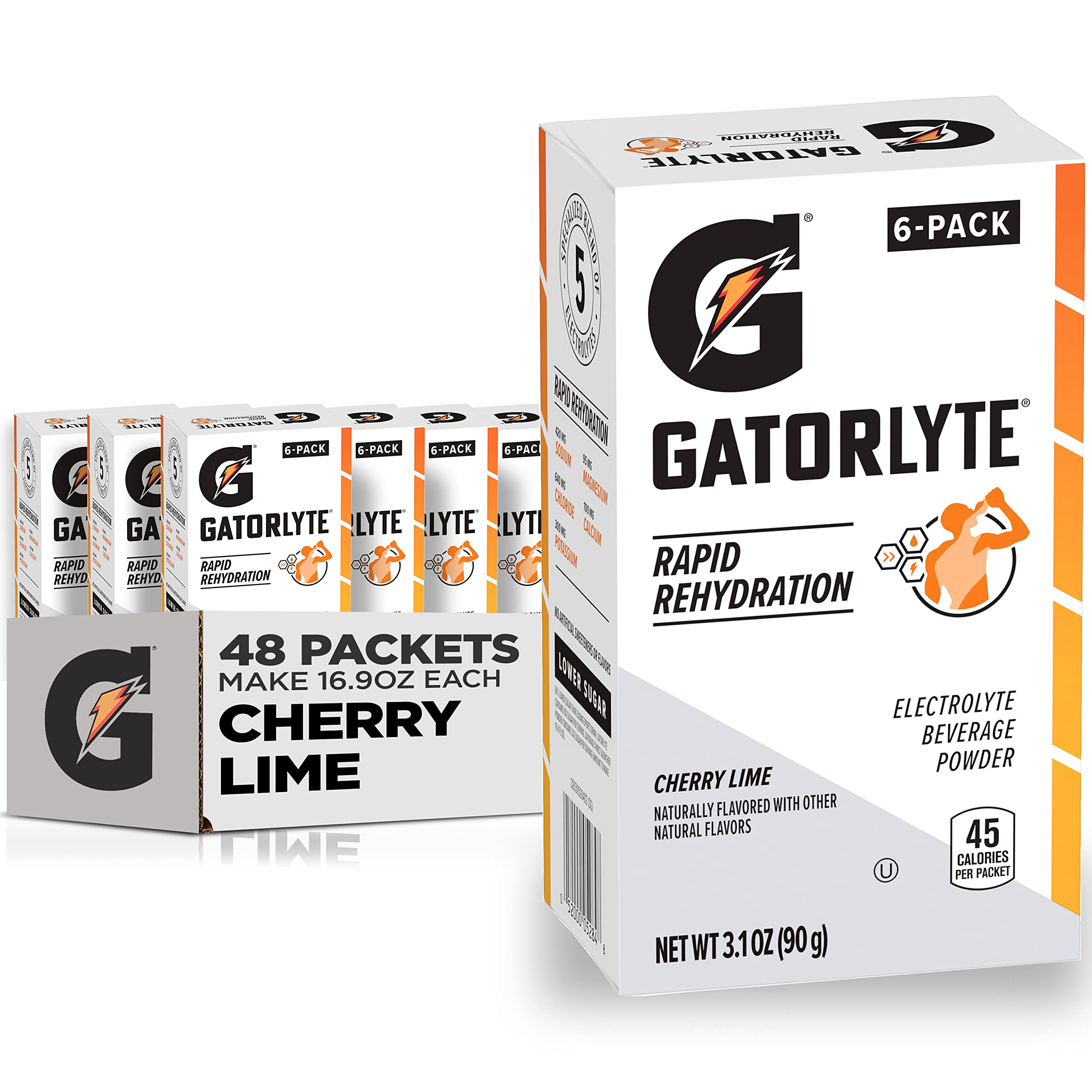 Gatorlyte Rapid Rehydration Electrolyte Beverage, Cherry Lime, Lower ...
