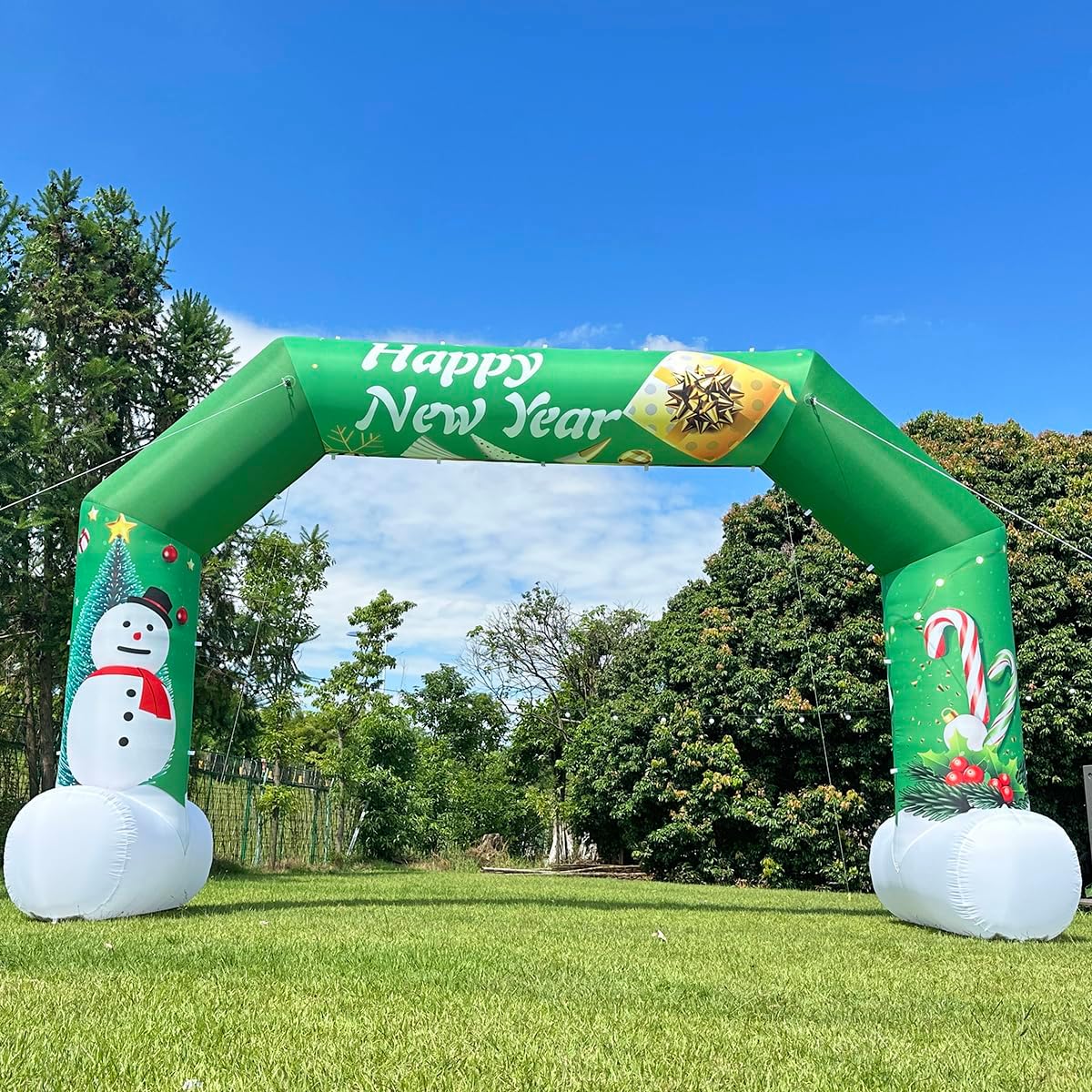 Amazon.com: Sewinfla 20ft Christmas Inflatable Arch Green Inflatable ...