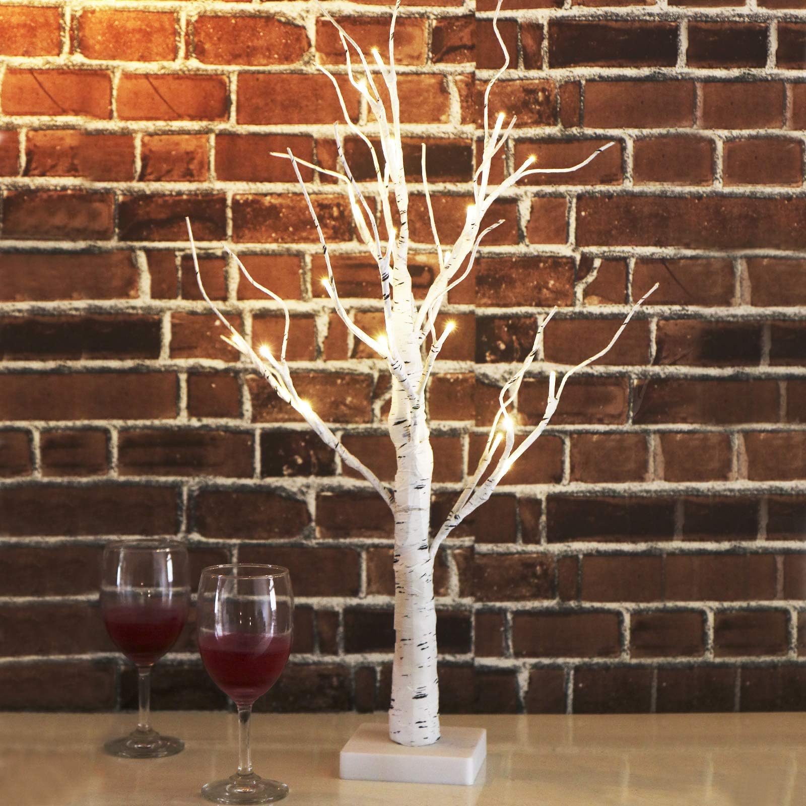 Amazon.com: 2FT Birch lamp 24 LED Birch Tree Light Tabletop Artificial ...