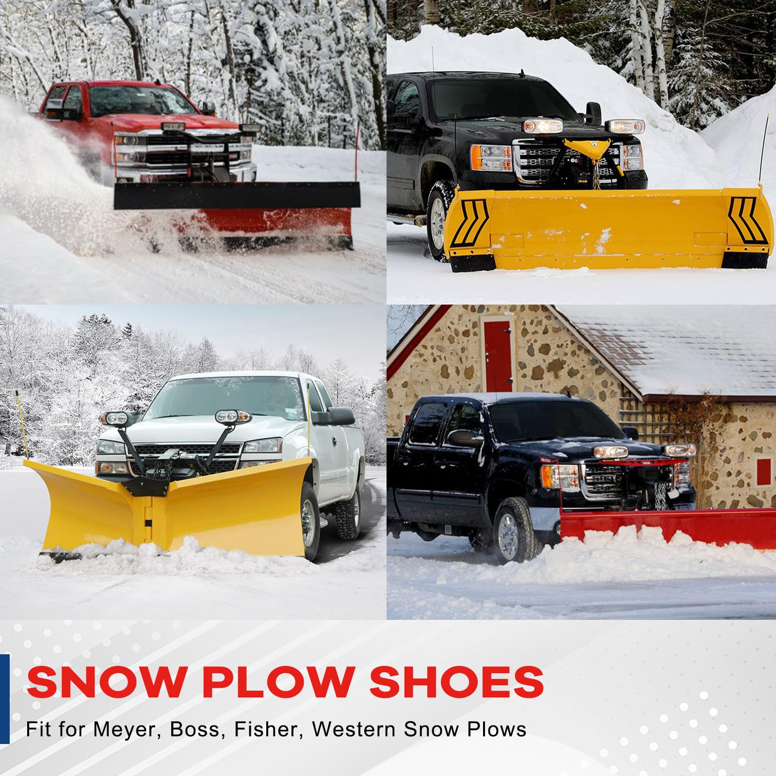 Snapklik.com : ELITEWILL 2 Pcs Snow Plow Shoes Skids Foot Fit For Meyer