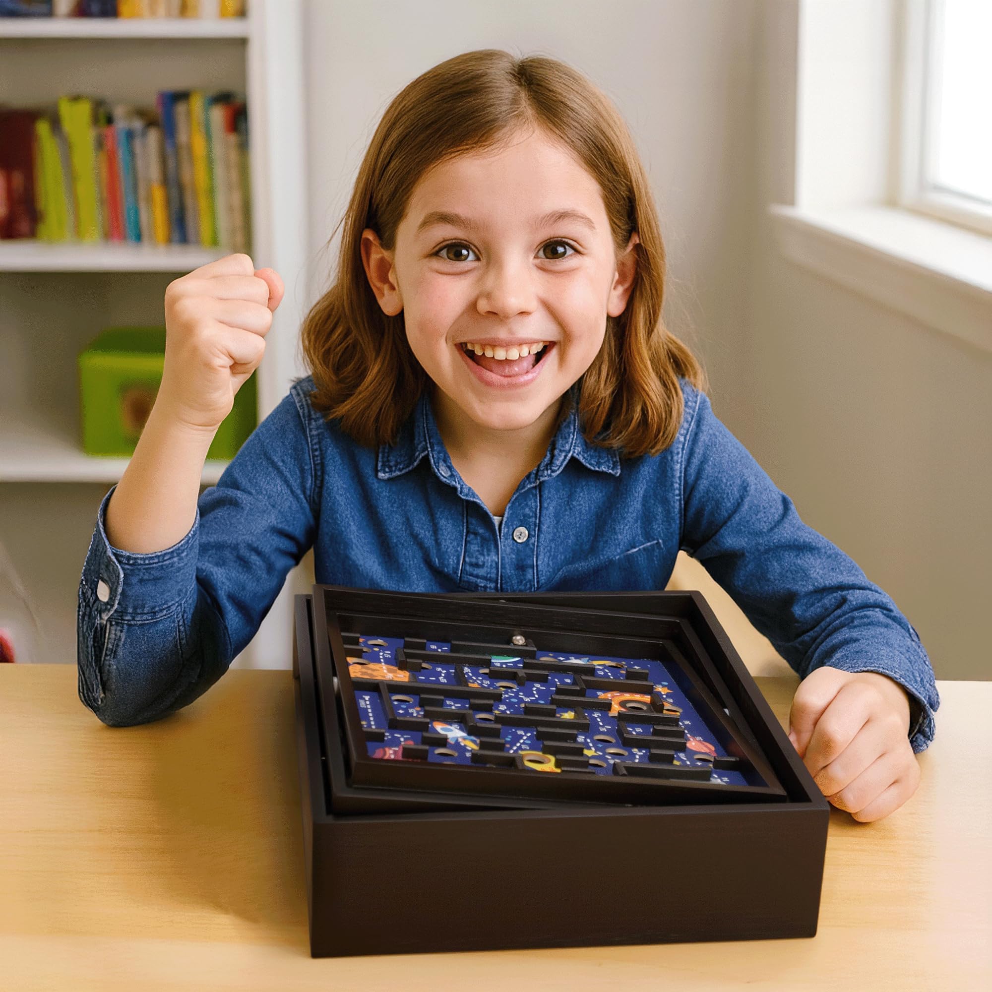 Snapklik.com : STERLING Games Wooden Labyrinth Space Shuttle Theme Tilt ...