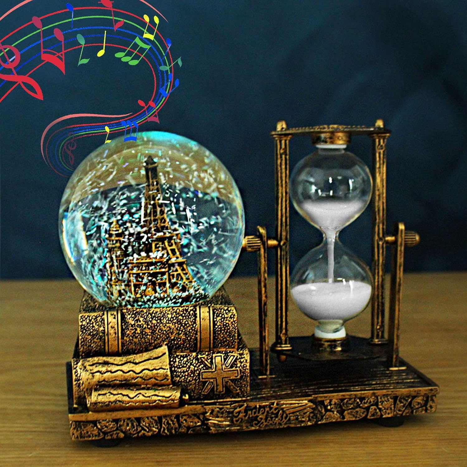 Snow Globe with Hourglass Timer Home Decorations for Living Room LED ...