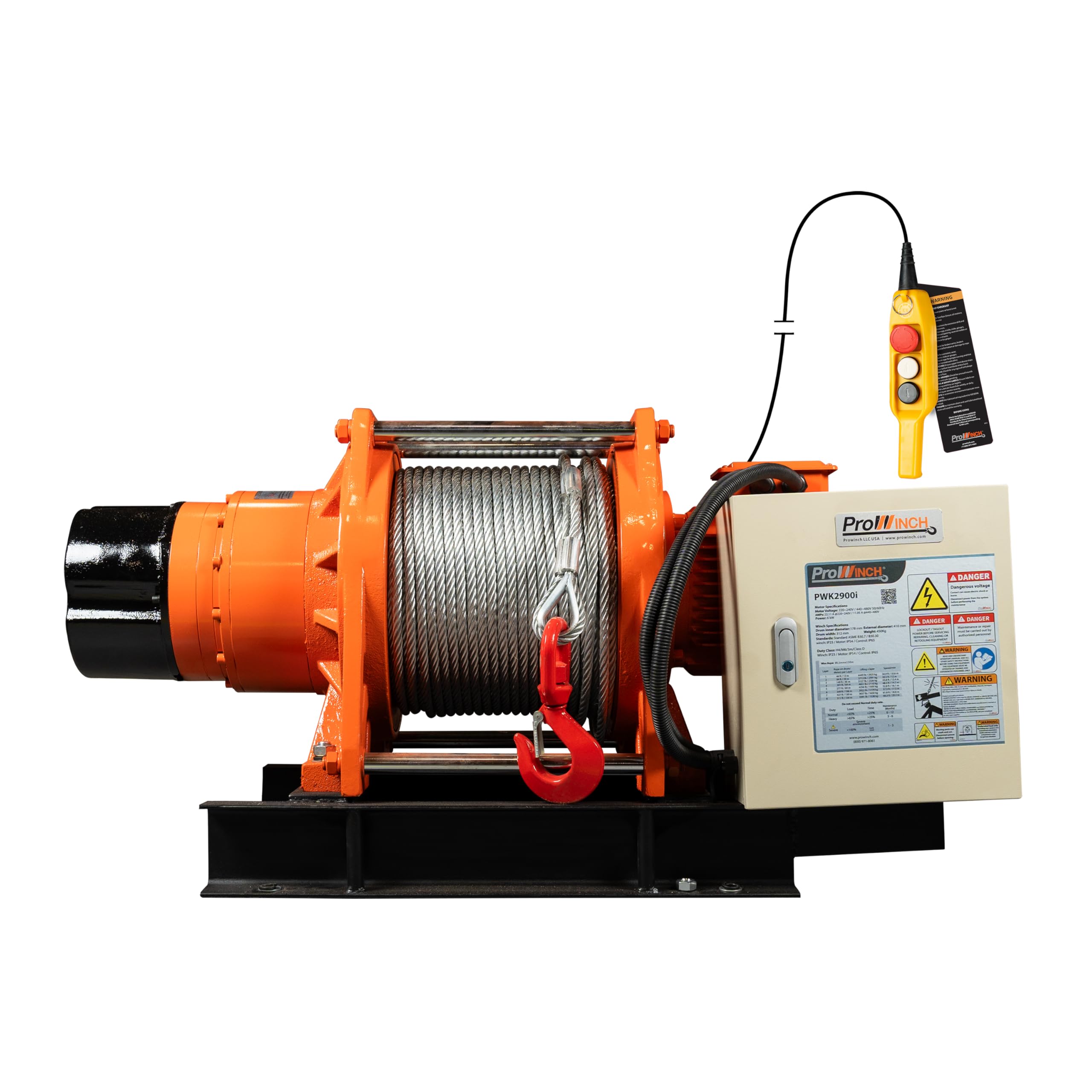 Buy Prowinch 3 ton Industrial Electric Winch Heavy Duty with Wire Rope ...
