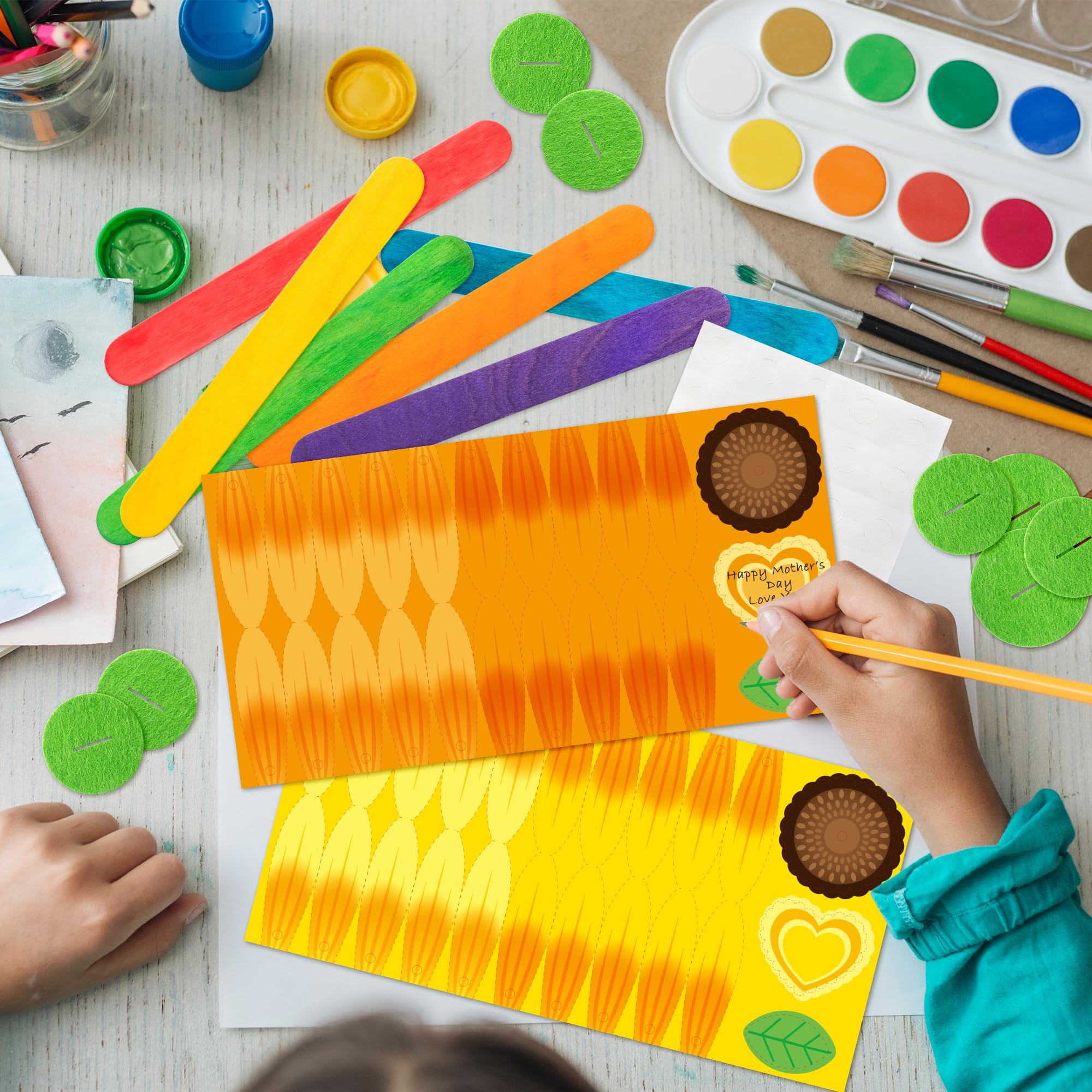 Snapklik.com : WATINC Spring Sunflower Paper Craft Kits - 24 Packs Make ...