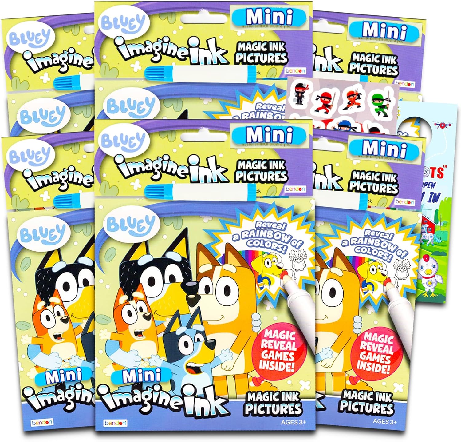 Amazon.com: Bluey Imagine Ink Coloring Book Set for Kids - 6 Pack No ...