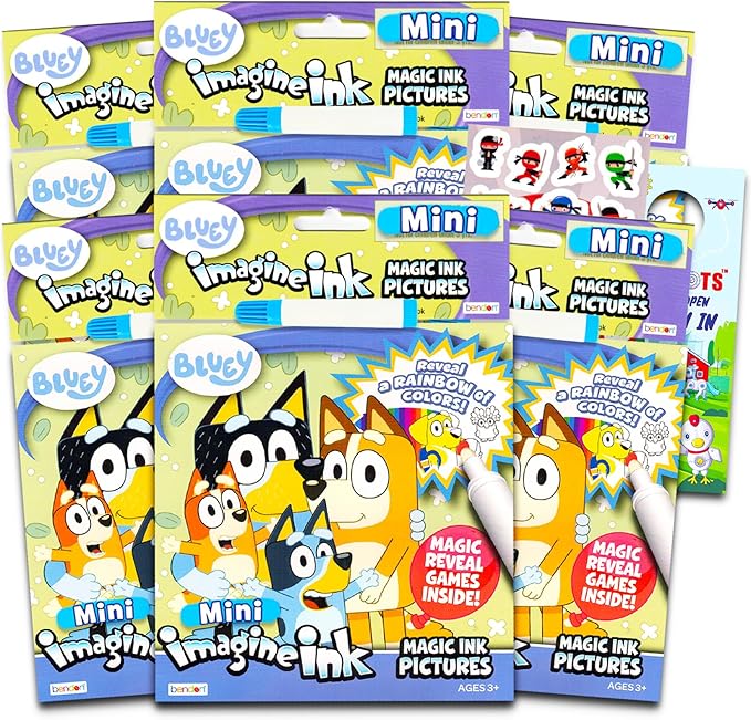 Amazon.com: Bluey Imagine Ink Coloring Book Set for Kids - 6 Pack No ...