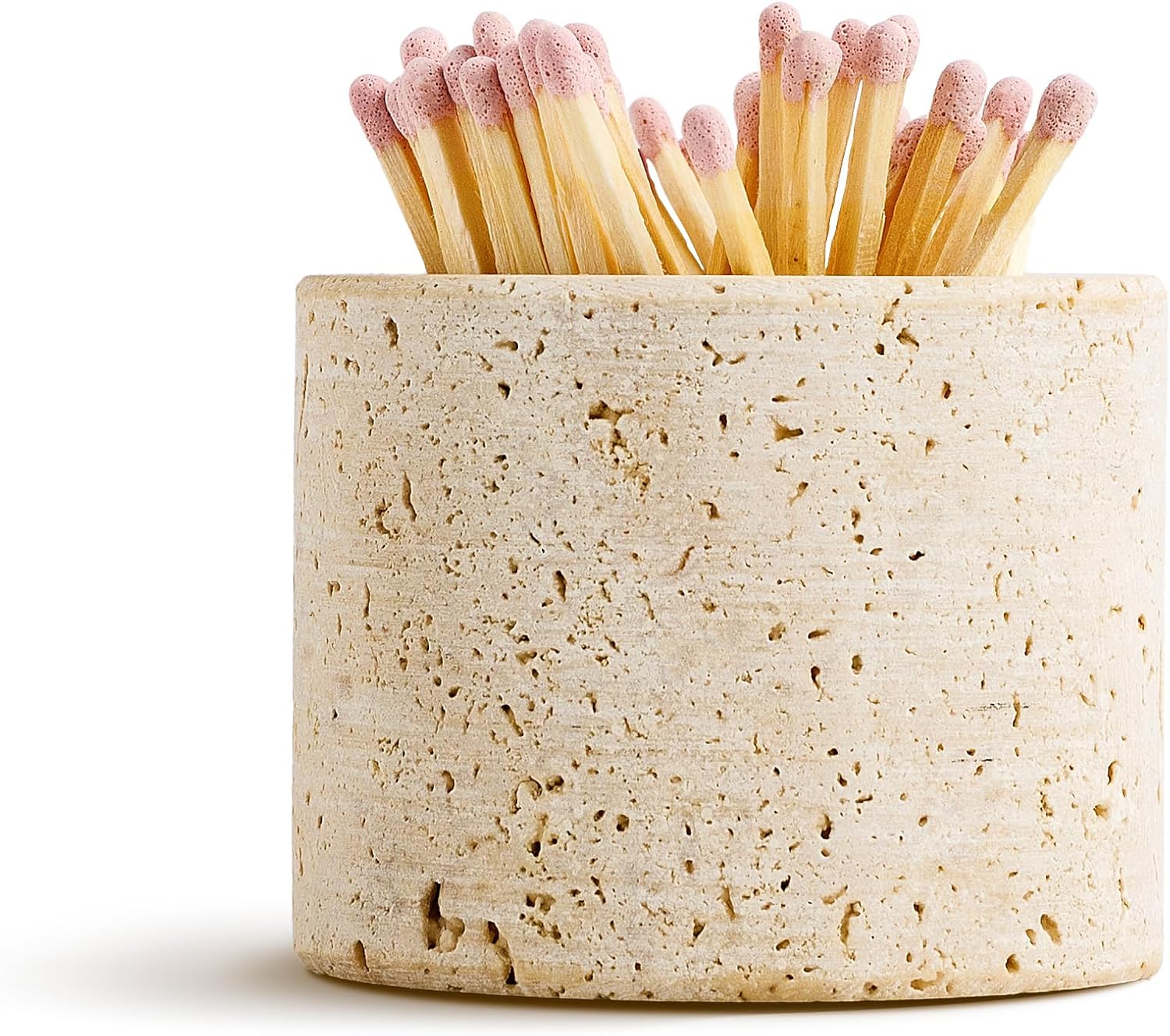 Amazon.com: WORHE Travertine Stone Match Holder with Striker & Extra ...