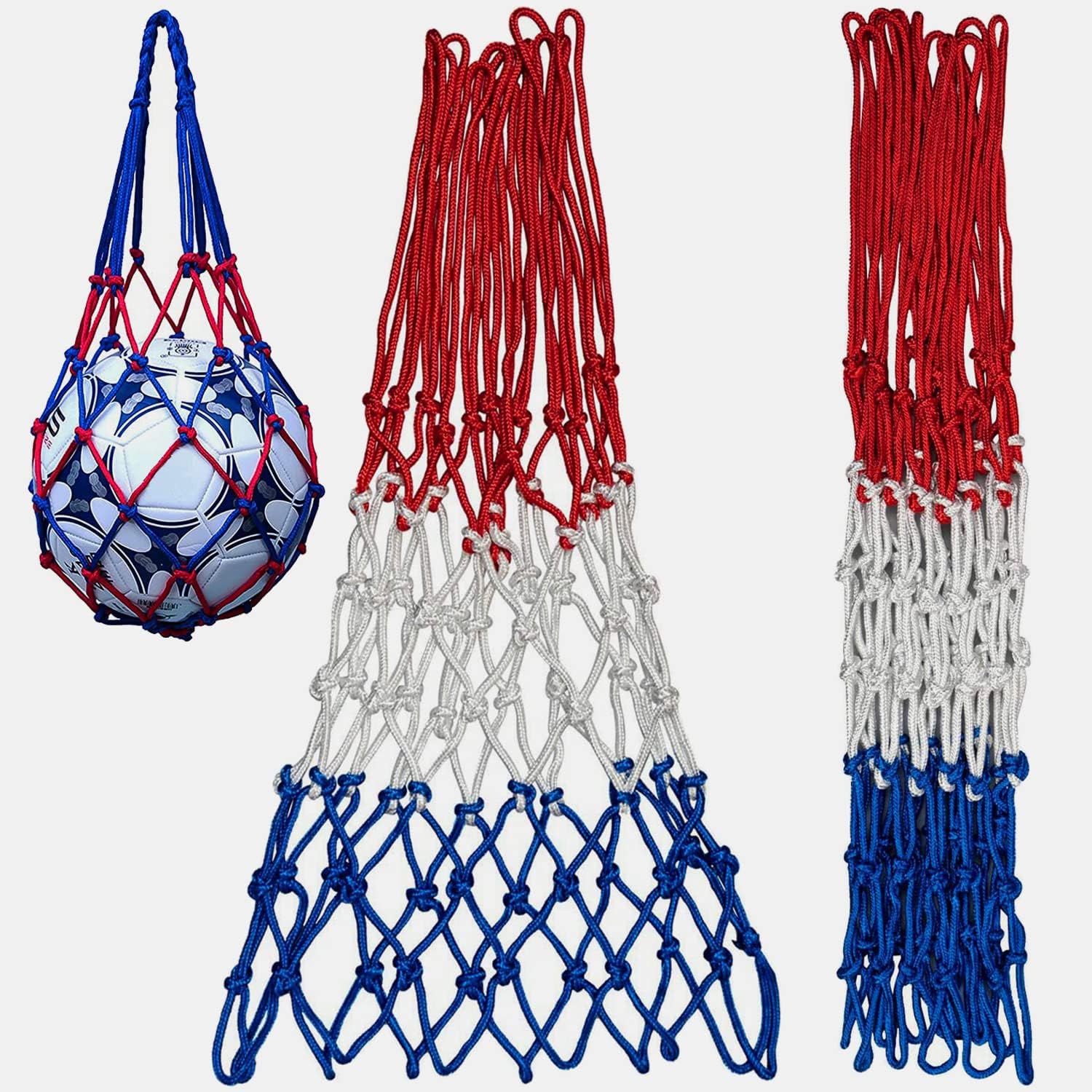 GTIWUNG 2 Pcs Ultra Heavy Duty Basketball Net Replacement 21 inch, All ...