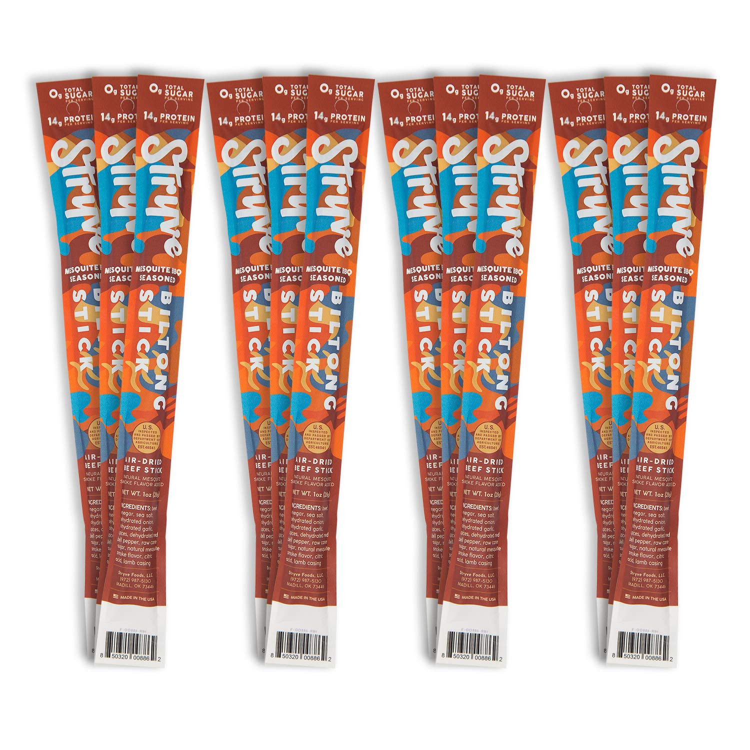 Amazon.com: Stryve Protein Snacks Beef Sticks. 14g Protein, 0g Sugar ...