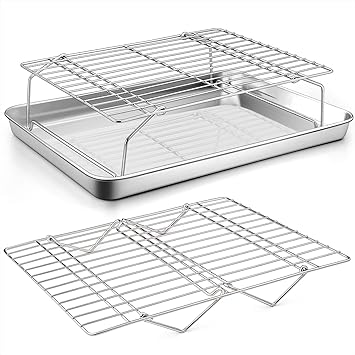 Amazon.com: Baking Sheet and 2-Tier Cooling Racks Set, P&P CHEF ...
