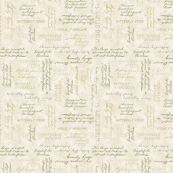 Amazon.com: Wilmington Prints - Hydrangea Mist - Word Toss - Cream ...