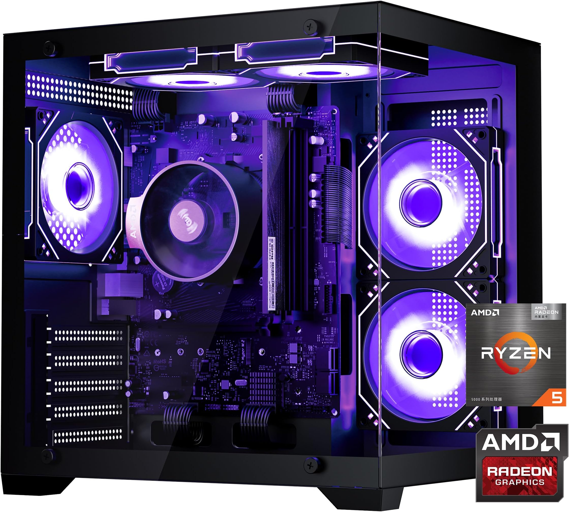 Amazon.com: MXZ Desktop Gaming Computer Home&Office PC R5 5600GT,16GB ...