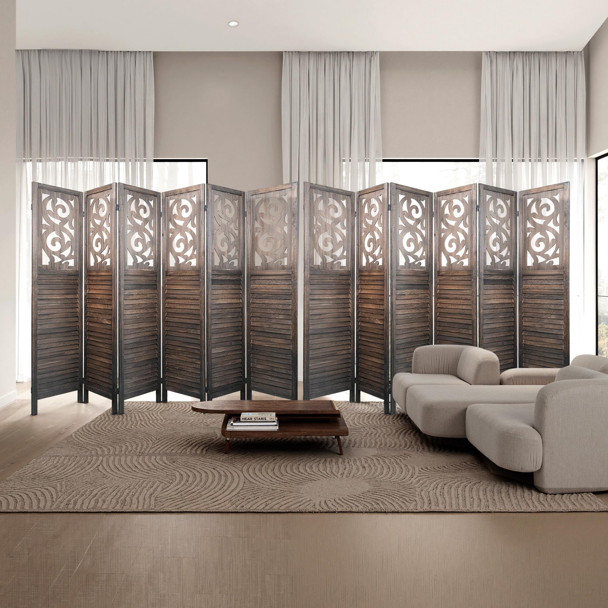 Snapklik.com : Osparple Room Divider 12 Panel Freestanding 5.6FT Room ...