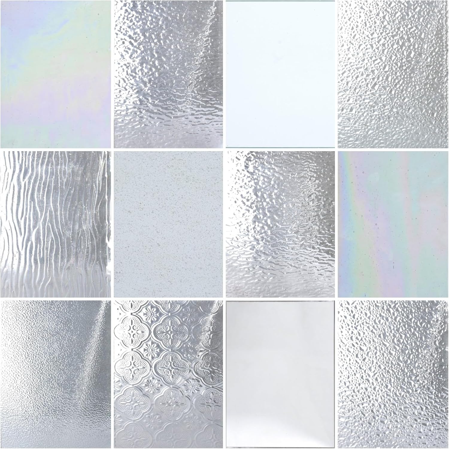Amazon.com: Wecrejoni 12 Sheets Stained Glass Sheets Pack 4" X 6 ...