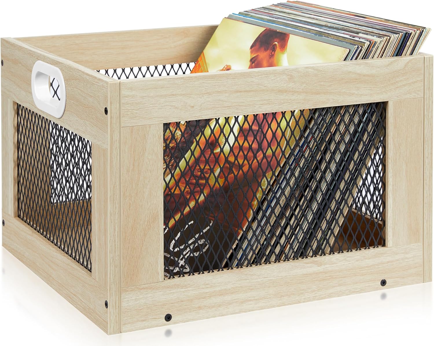 Amazon.com : 3IngSeagulls Vinyl Record Storage Crate， Classic Cube ...