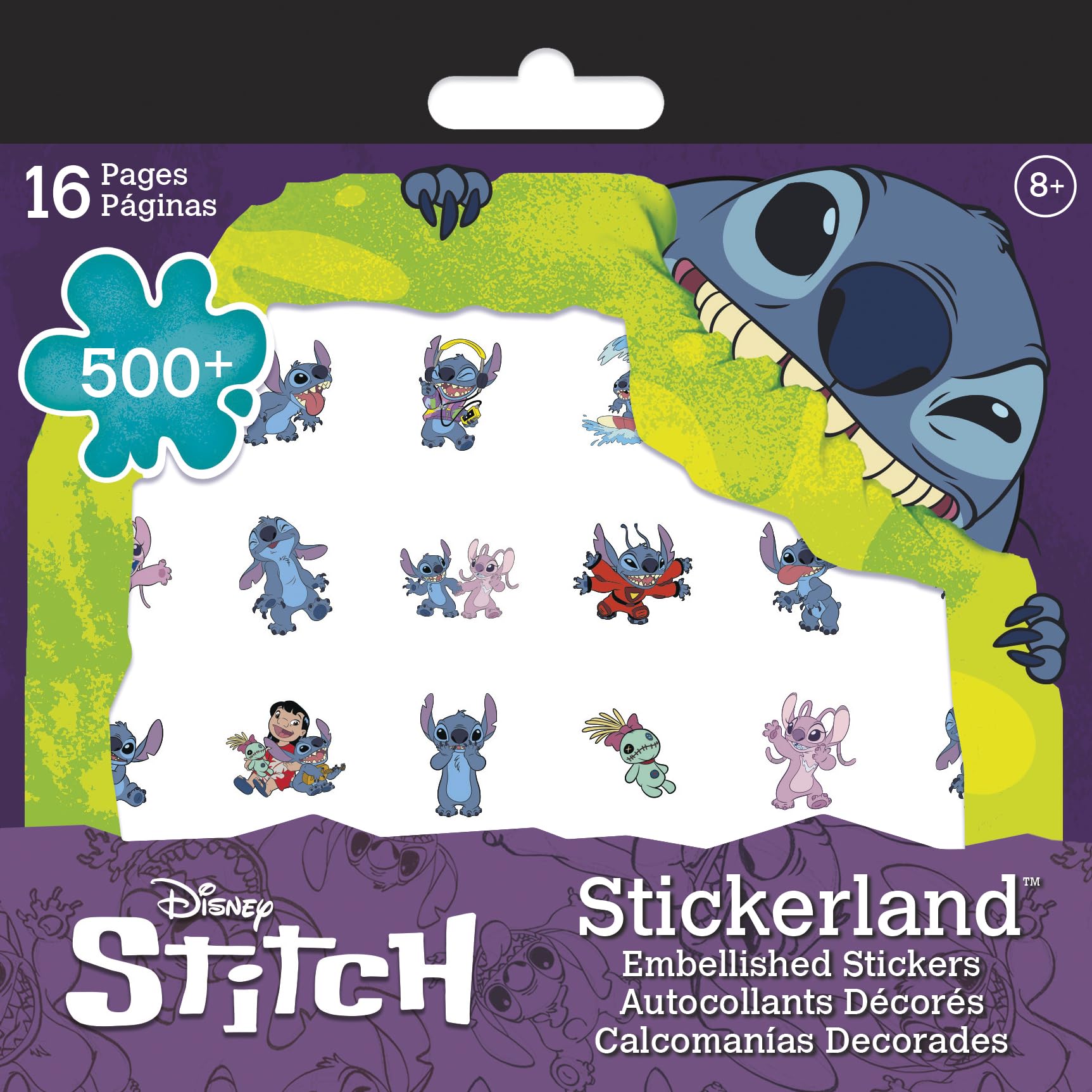 Amazon.com: Disney - Stitch-STICKERLAND Multi SUBS Sticker PAD-16PGS ...