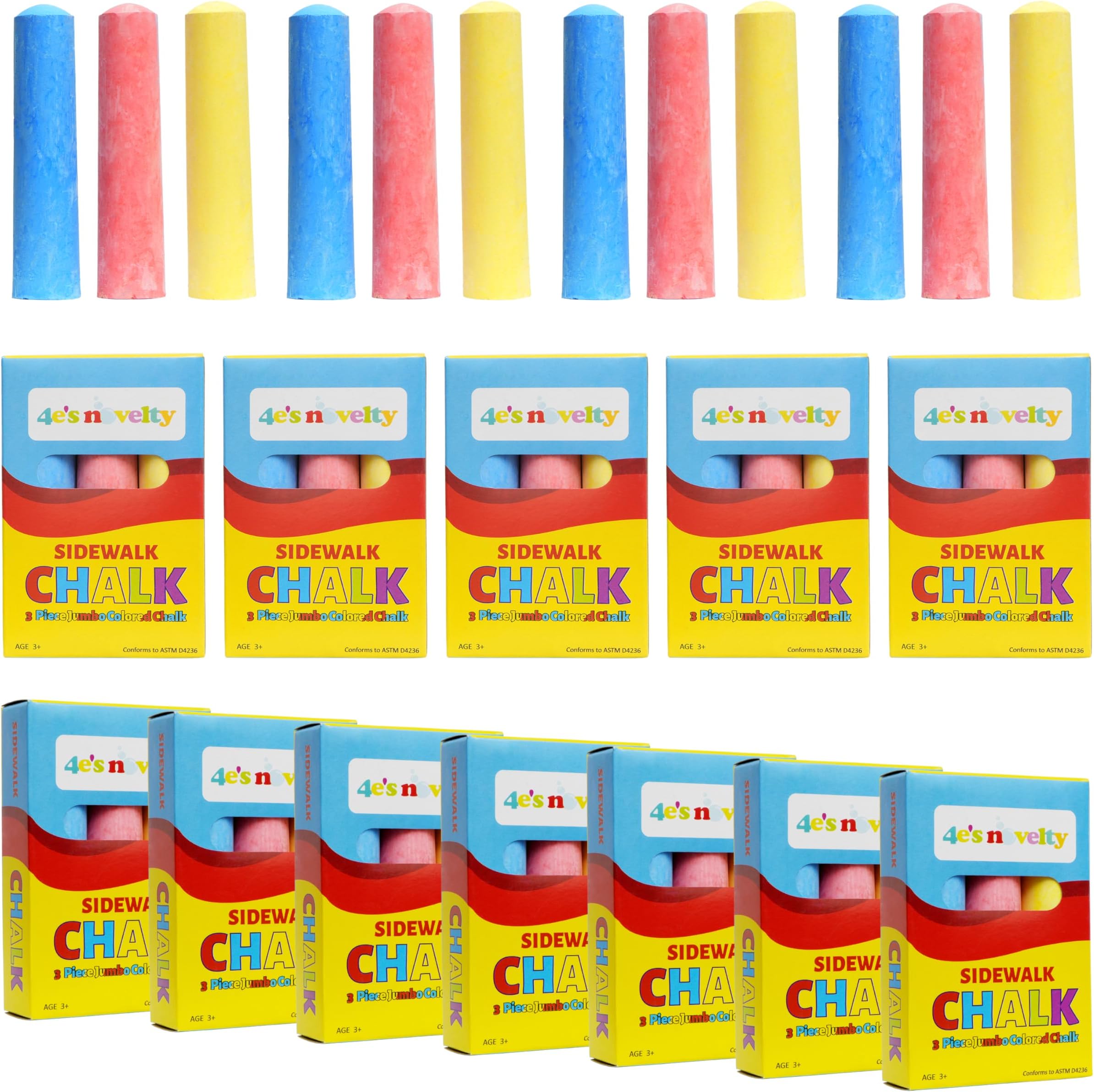 Amazon.com: 4E's Novelty 12 Boxes Sidewalk Chalk Party Favors for Kids ...