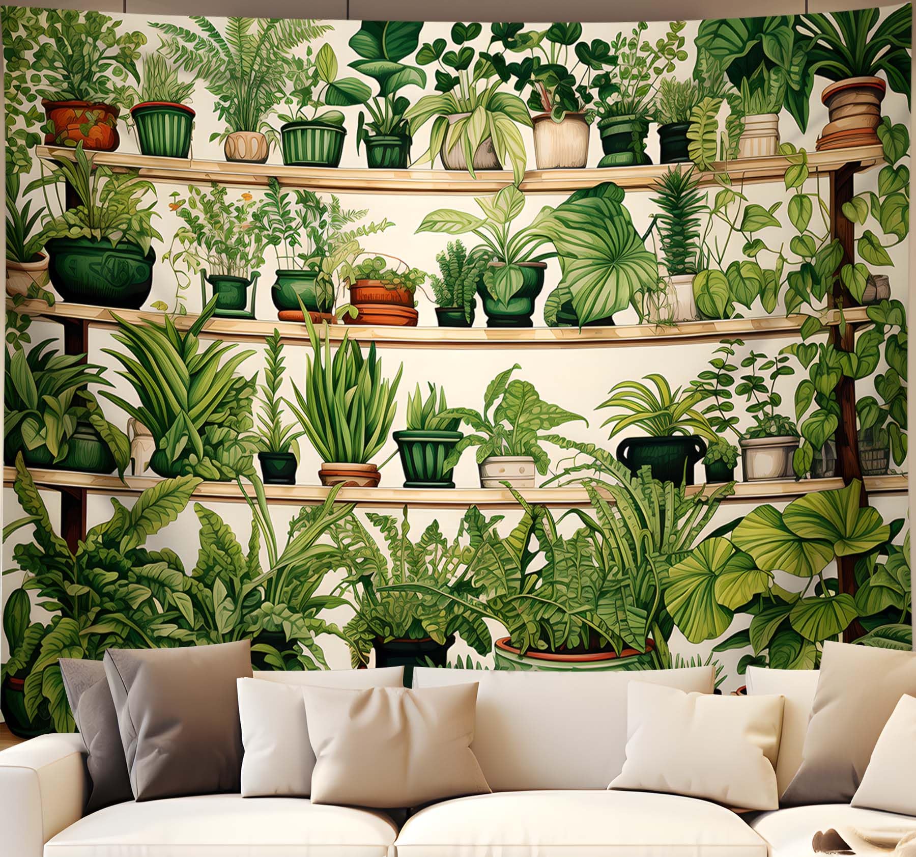 Amazon.com: QGHOT Plant Tapestry, Green Botanical Tapestry Wall Hanging ...