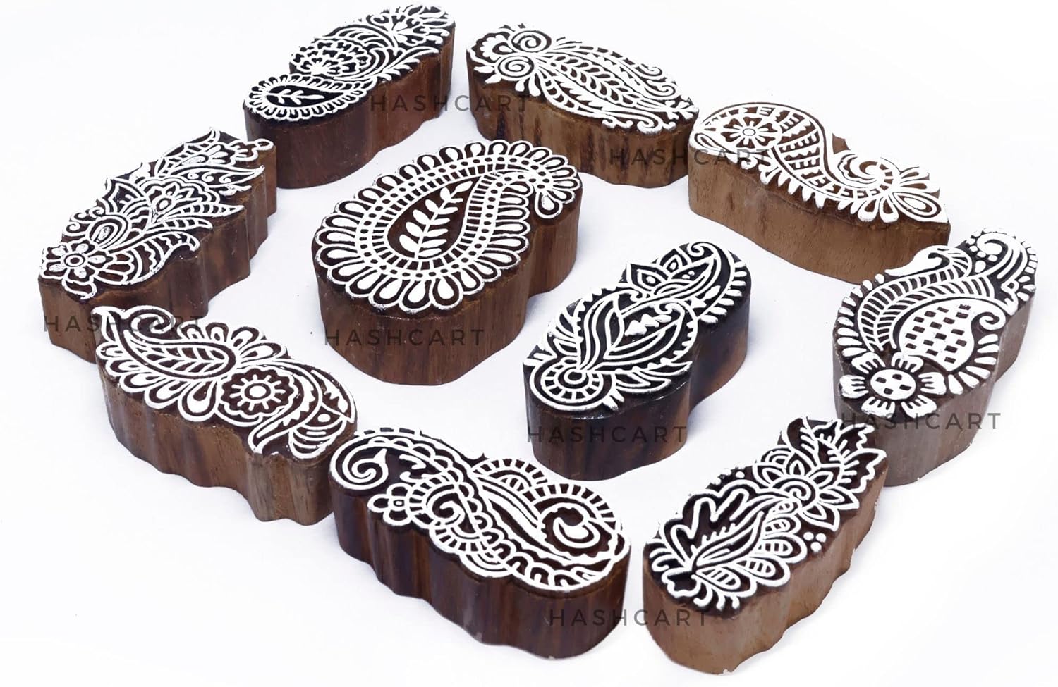Amazon.com: Mehndi Print Blocks - Floral Wooden Printing Stamps for ...