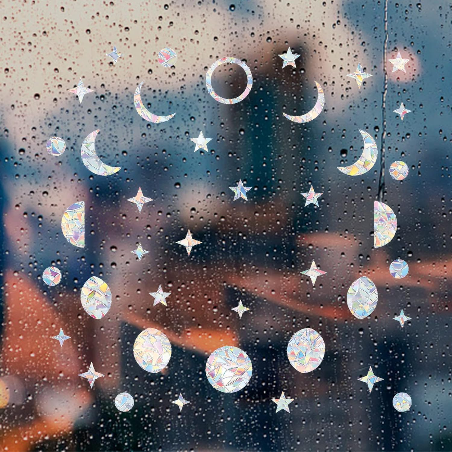 Amazon.com: INFUNLY 34PCS Moon Star Rainbow Glass Window Decal Windows ...