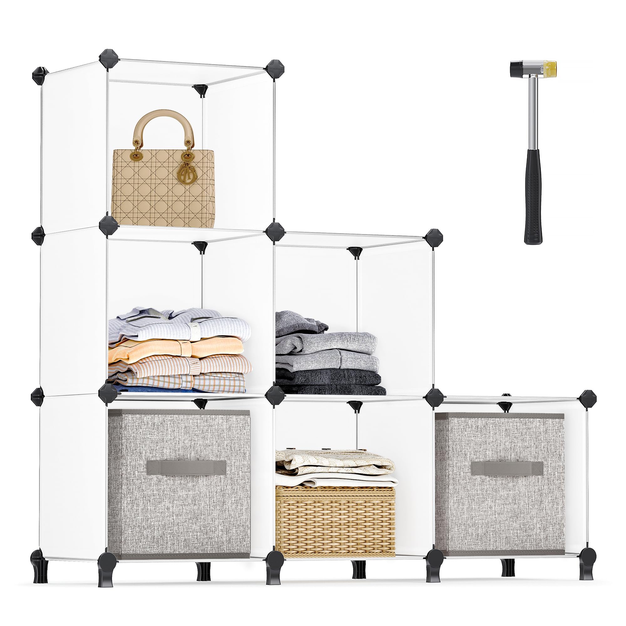 Amazon.com: SONGMICS 6 Cube Storage Organizer, DIY Closet Shelf ...