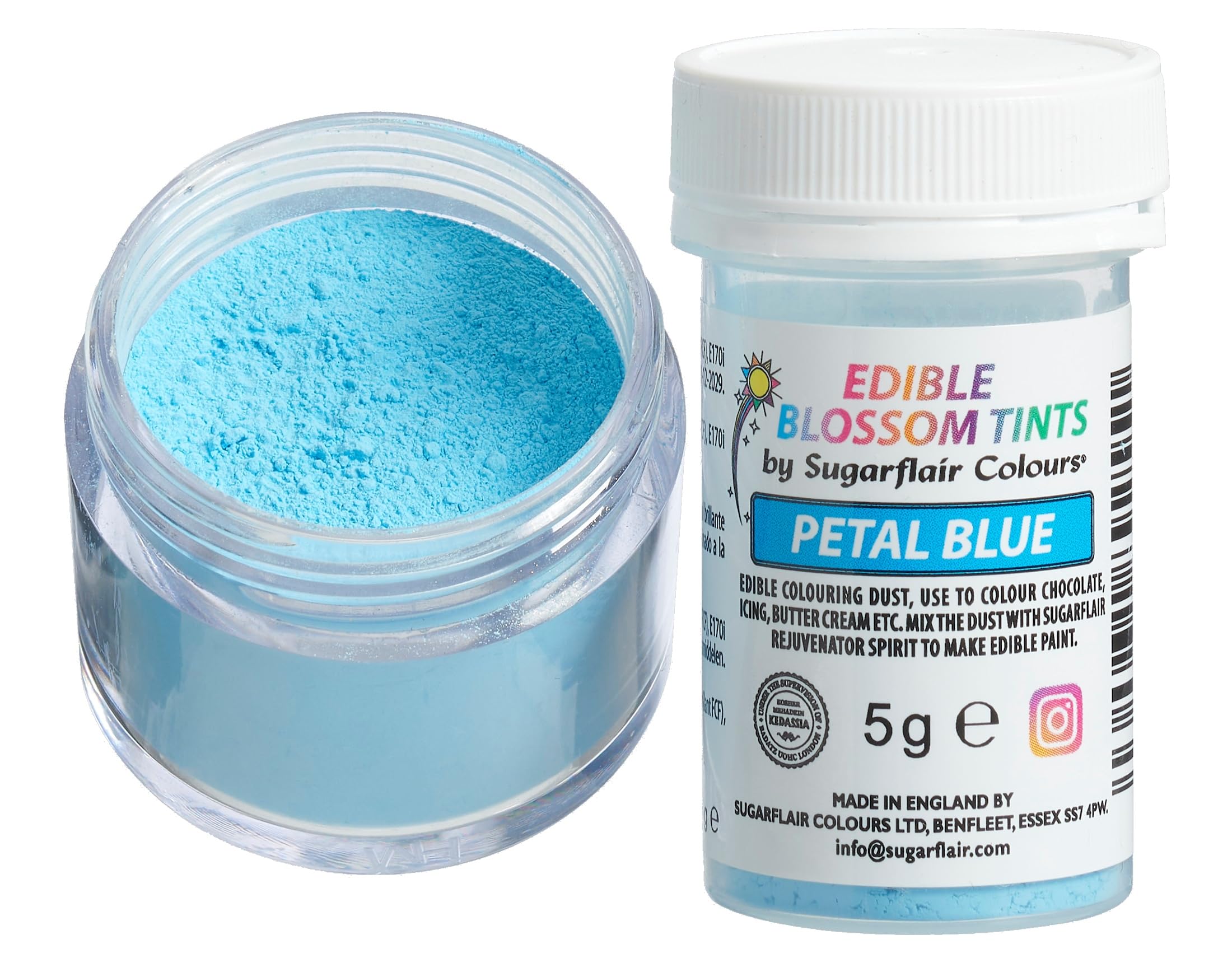 Sugarflair Petal Blue Food Colouring Powder Dust, Use on Cake Surfaces ...