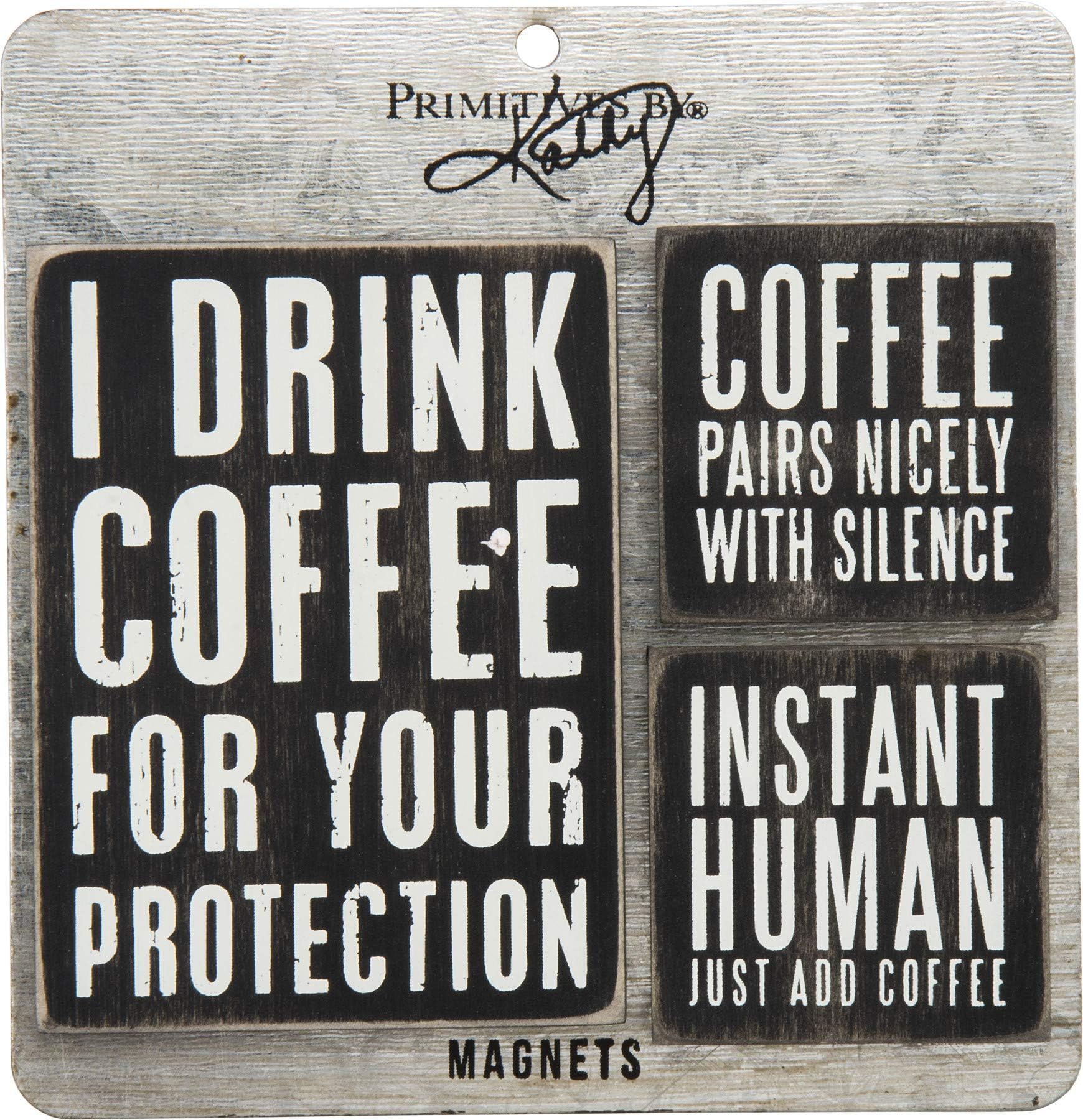 Amazon.com: Collections Etc Unique Wooden Coffee Magnets - Set of 6 ...