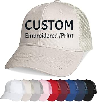 Amazon.com: Custom Hat Design Your Own Hats,Custom Trucker hat Logo ...