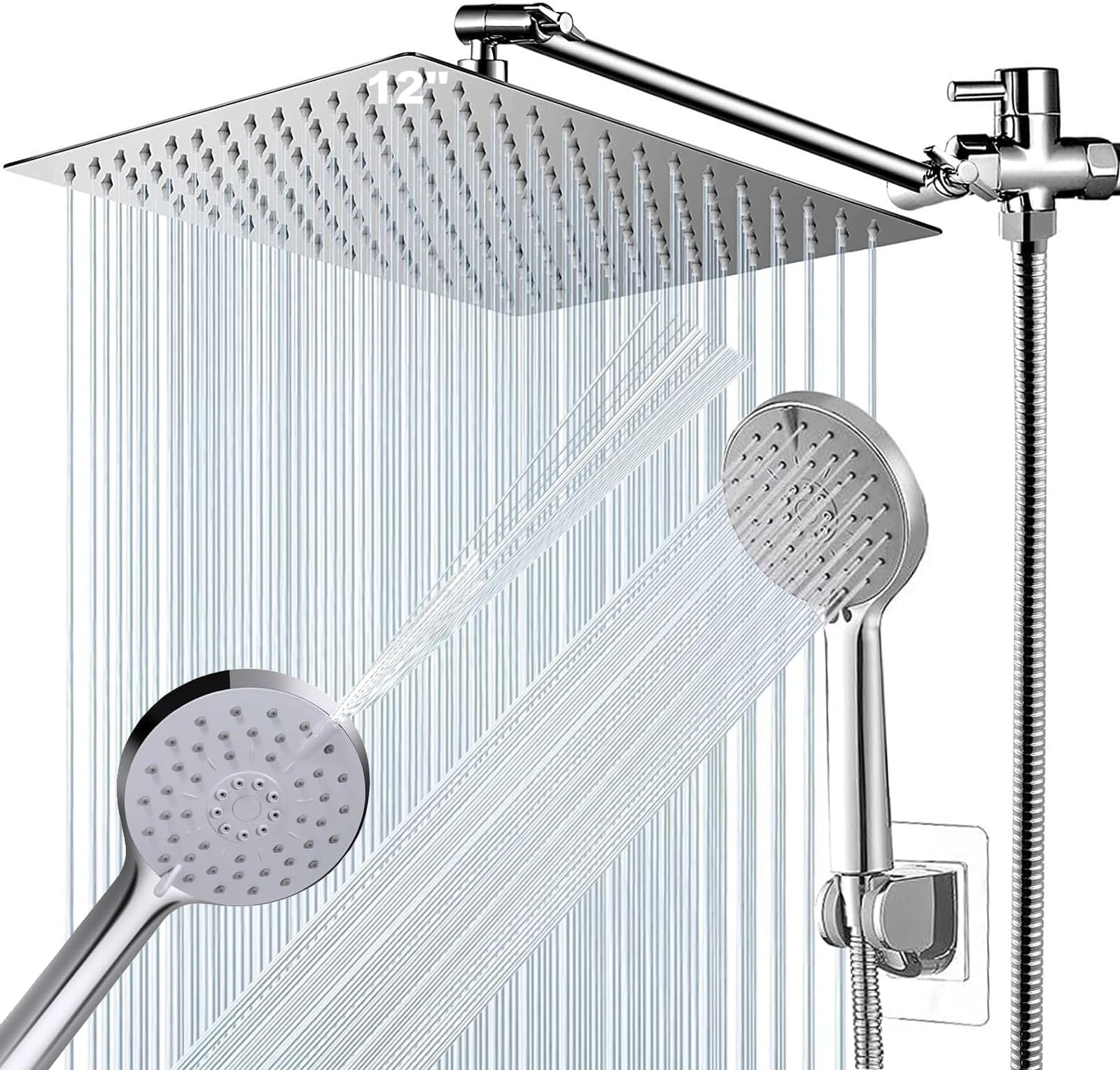 Regaderas para Baño,Cabezal de Ducha Fija de Lluvia de Alta Presión ...